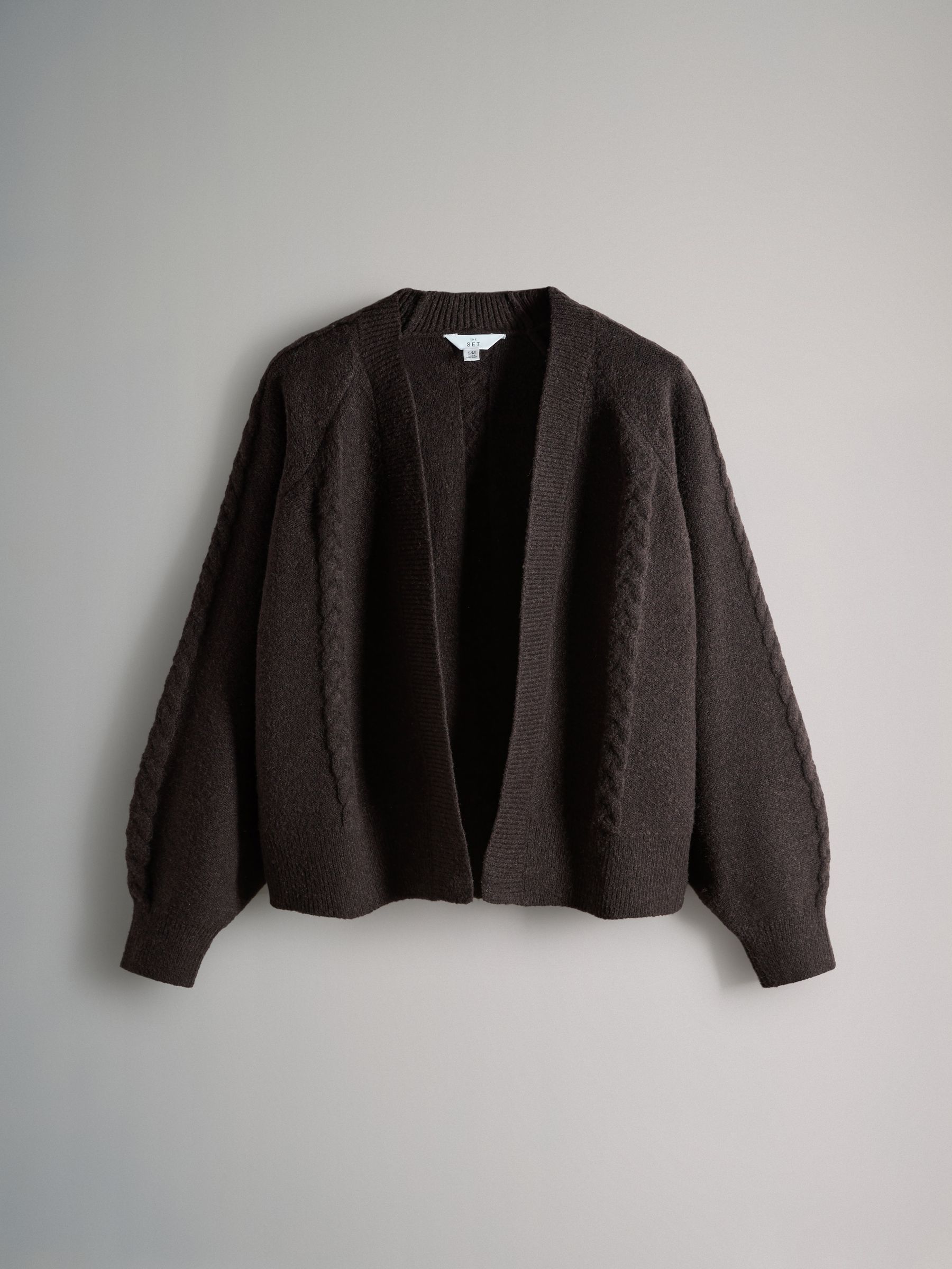 Buy The Set 2 Pack Knitted Cable Cardigans Chocolate Brown/Navy Blue ...