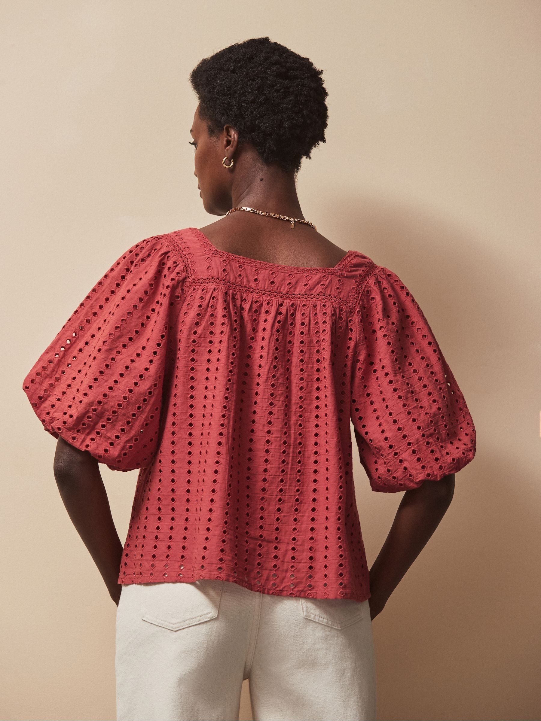 Buy Ro&Zo Red Broderie Smock 100% Cotton Top from the Next UK online shop