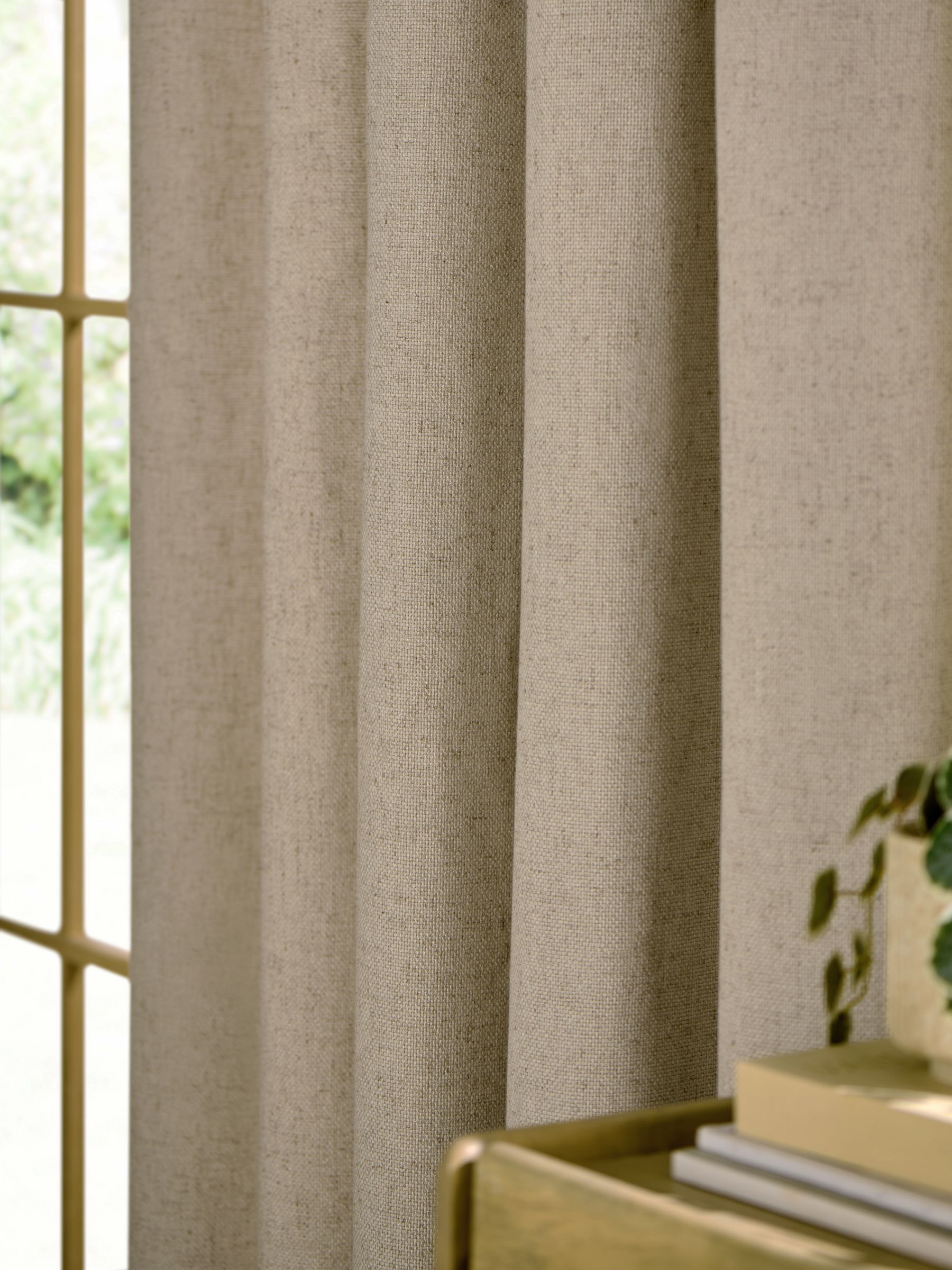 Buy Natural Soft Weave Linen Blend Super Thermal Eyelet Curtains from ...