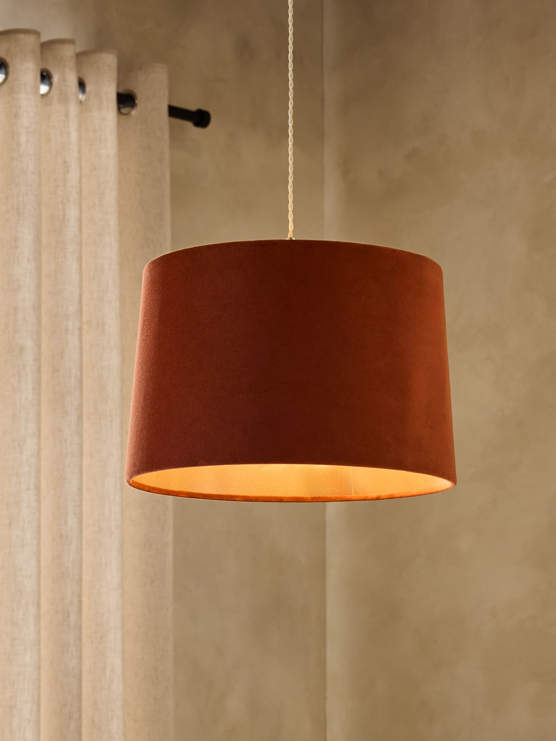 Buy Rust Orange Velvet Easy Fit Shade Ceiling Light from the Next UK ...