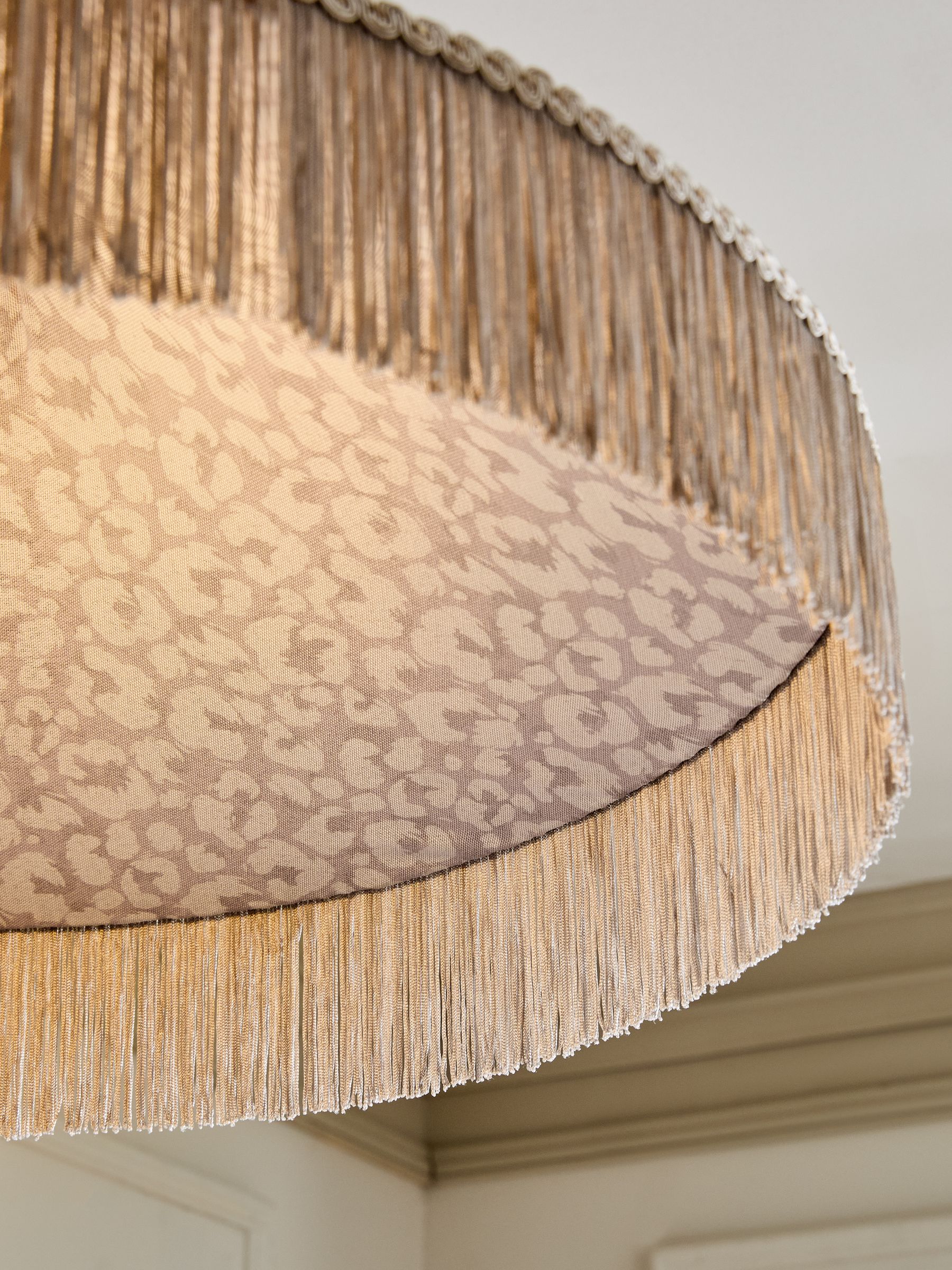 Buy Natural/Leopard Print Allegra Velvet Fringed Easy Fit Ceiling Light ...