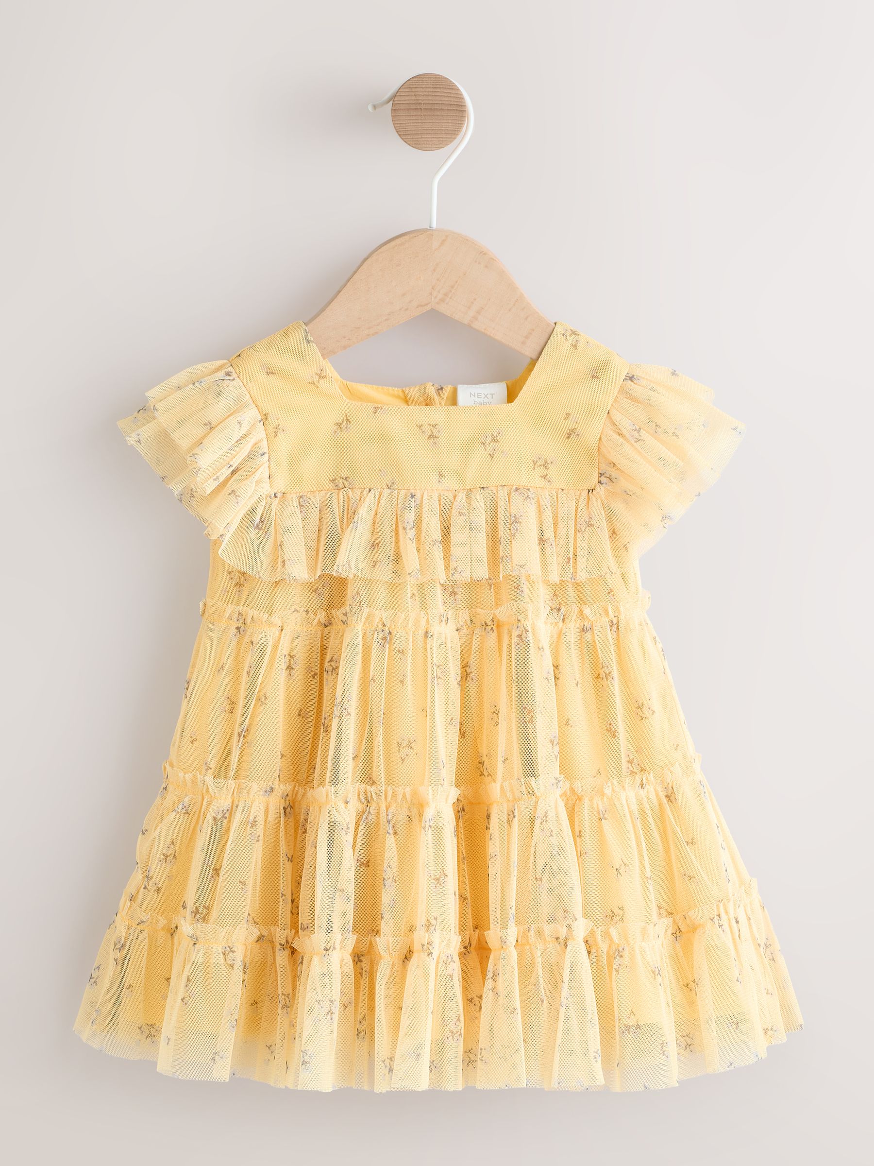 Buy Yellow Ditsy Baby Mesh Dress (0mths-2yrs) from Next Saudi Arabia