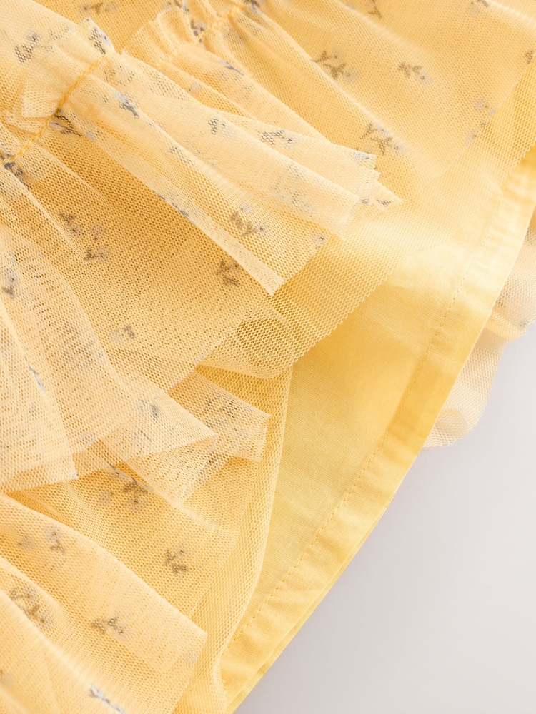 Buy Yellow Ditsy Baby Mesh Dress (0mths-2yrs) from Next France