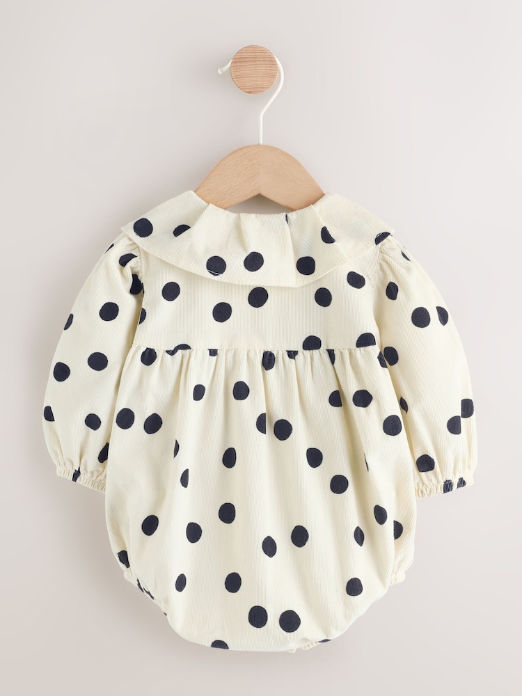 Buy Cream/Charcoal Polka Dot Baby Bloomer Rompers Set 2 Piece with ...