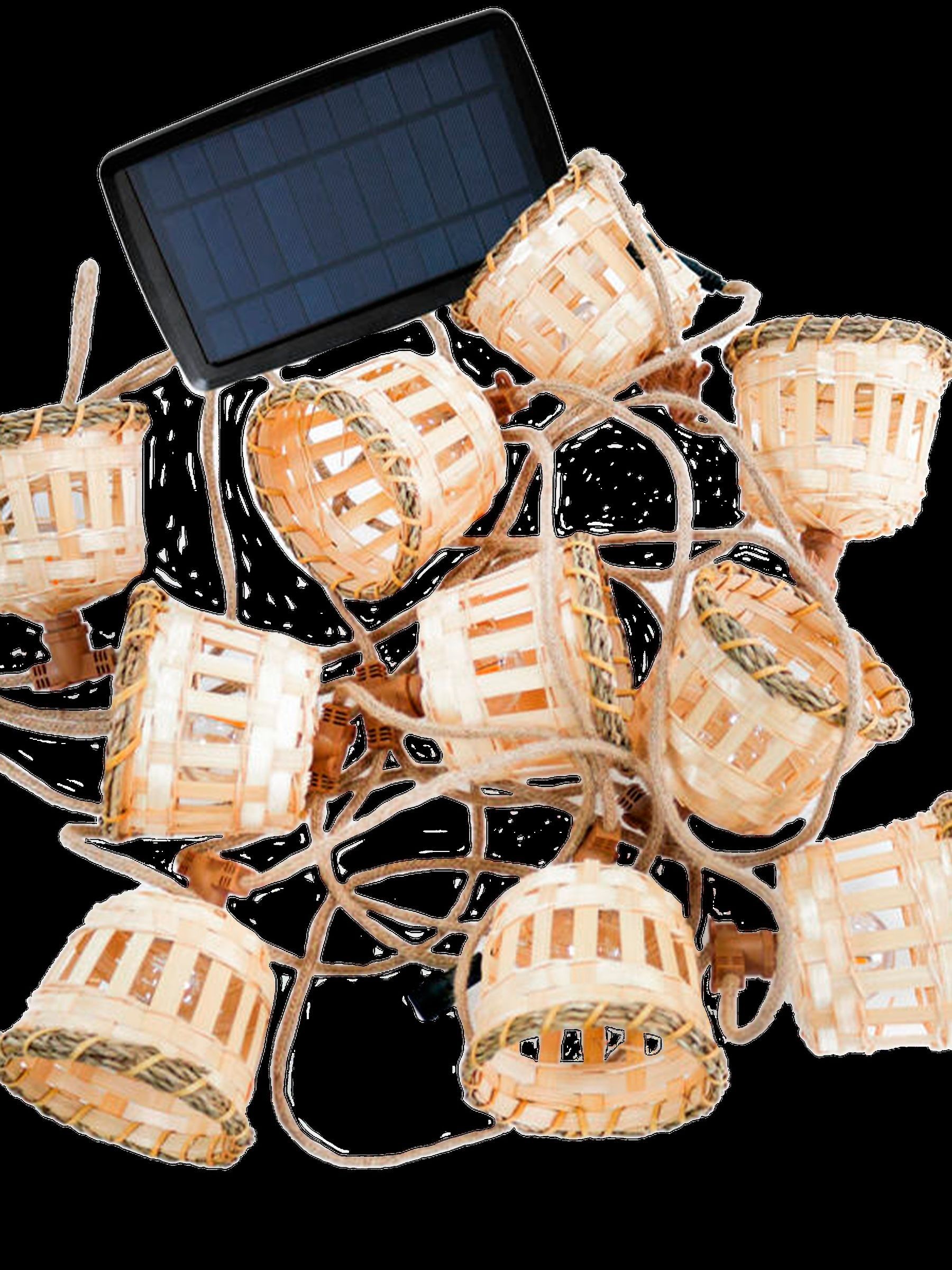 Buy New Garden Natural Handcrafted Solar Garland with Natural Fibre ...