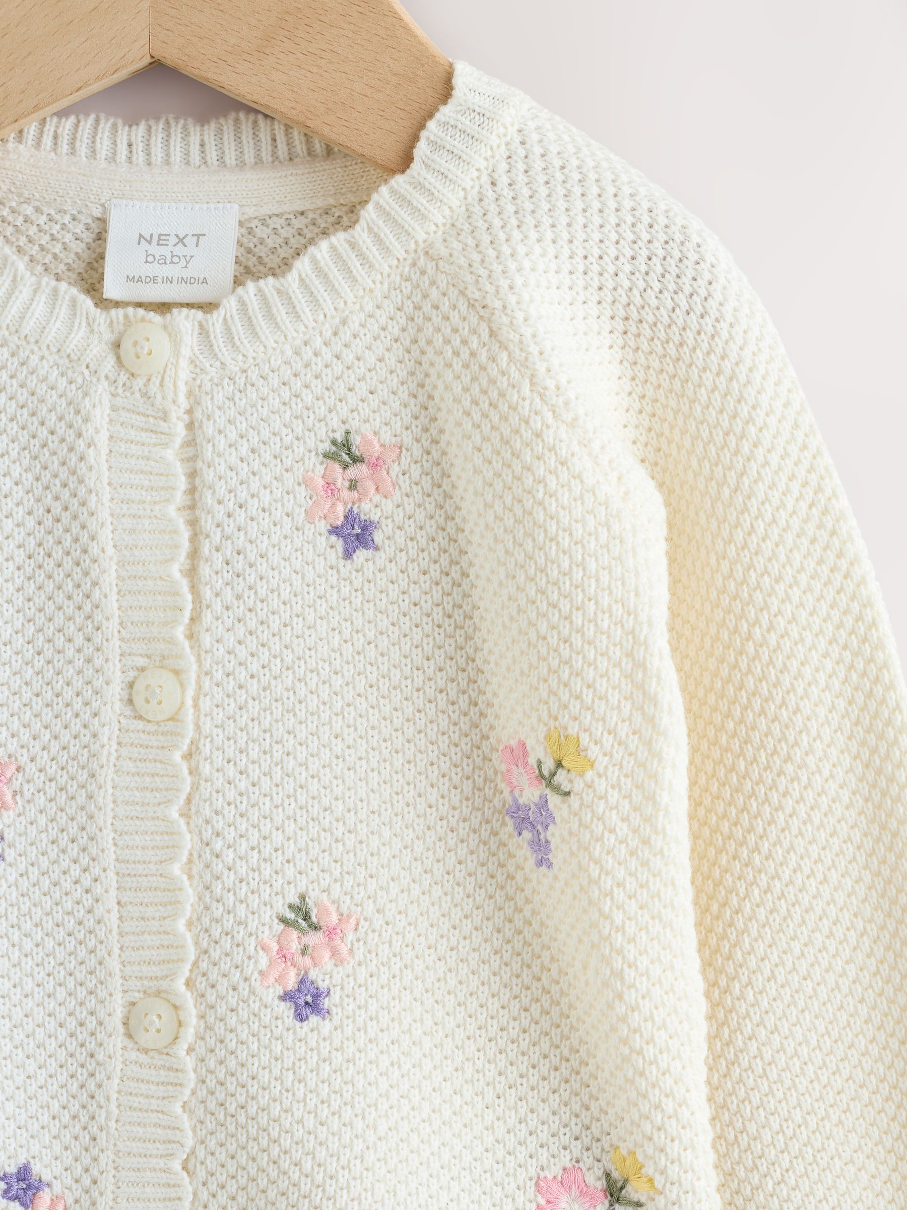 Buy White Floral Embroidered Baby Cardigan (0mths-2yrs) from Next USA