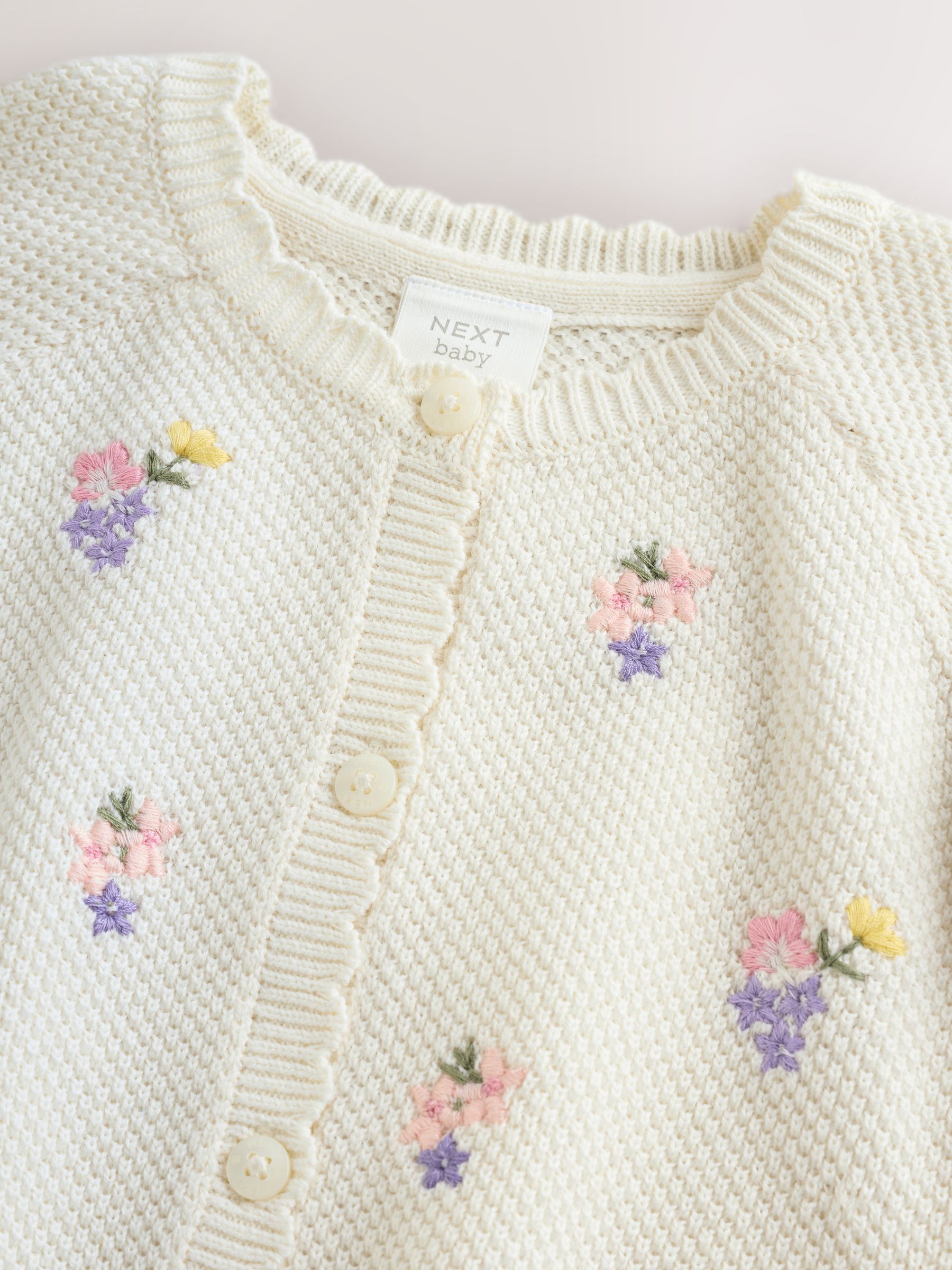 Buy White - Floral Embroidered Baby Cardigan (0mths-2yrs) from Next Israel