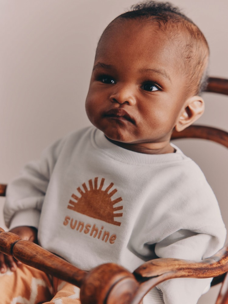 Buy Grey/Rust Sun Sweat Top and Joggers Baby Set (0mths-2yrs) from Next ...