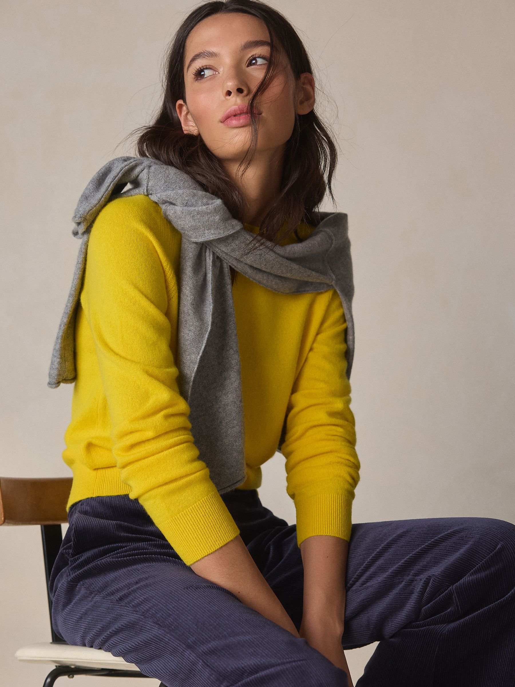 Buy Yellow N. Premium 100% Cashmere Crew Neck Jumper from the Next UK ...