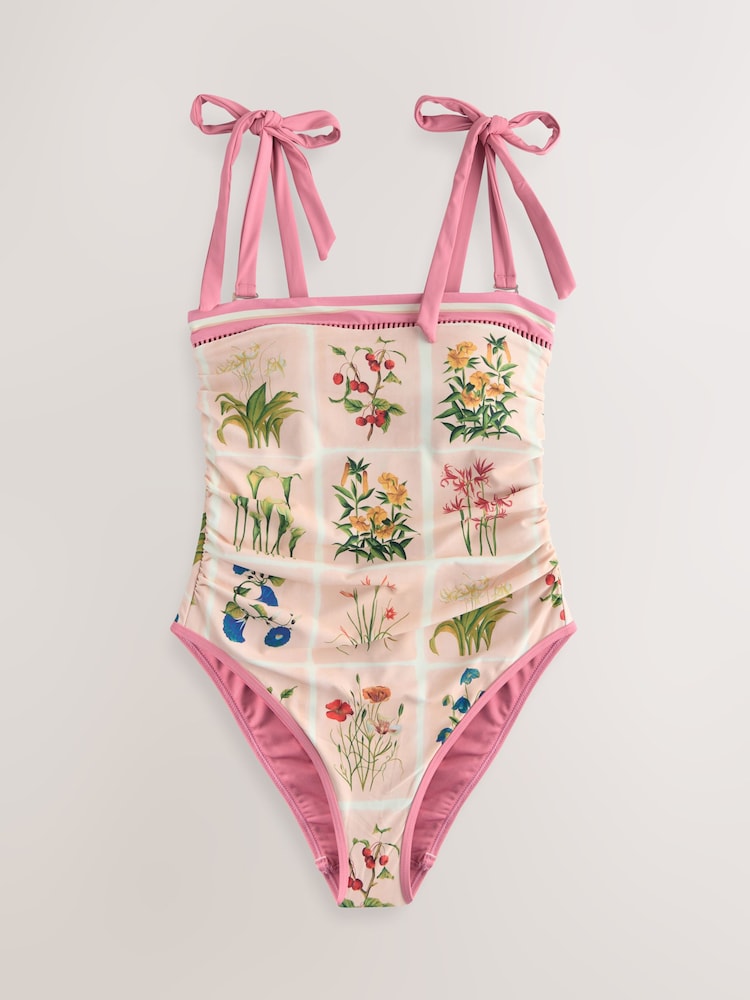 Laura Ashley Coral Pink Pershore Postcards Tummy Control Removable ...