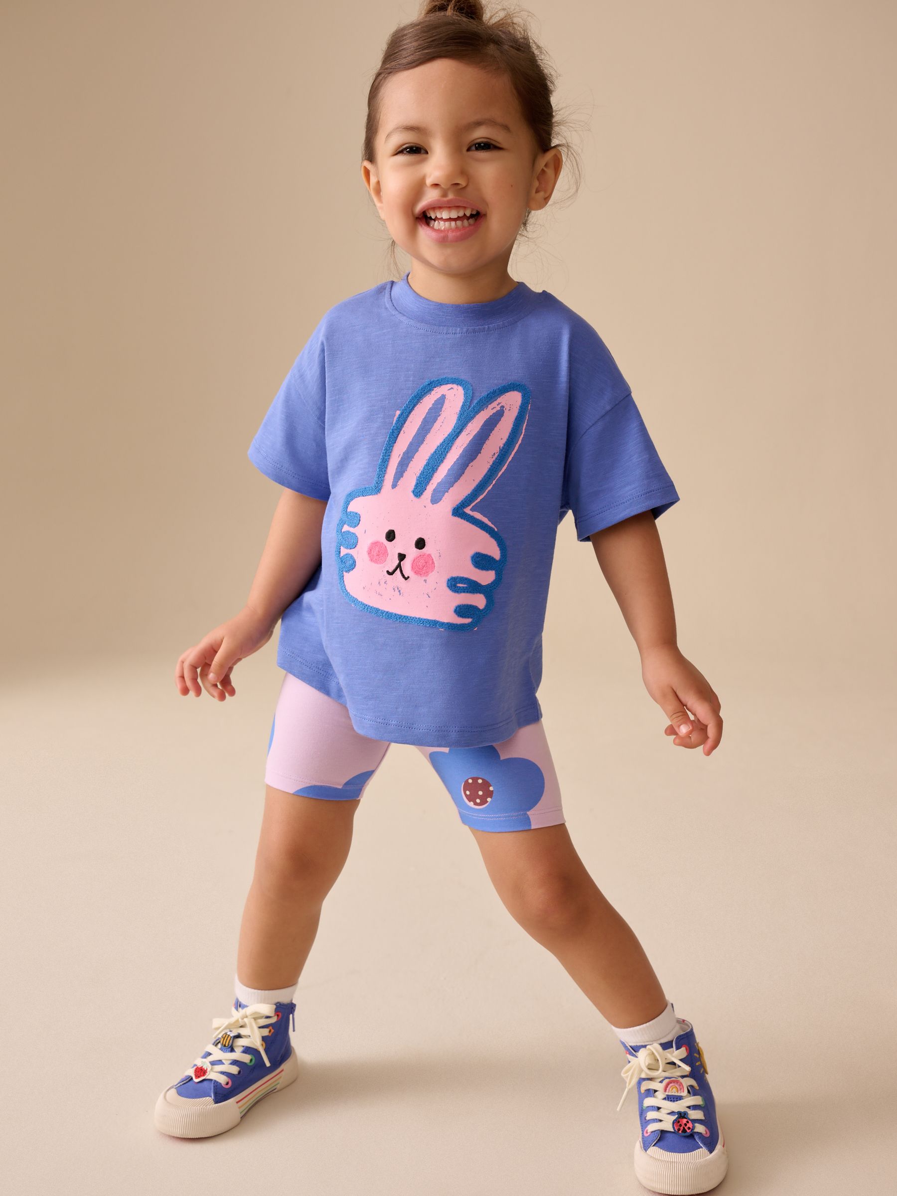 Buy Blue Bunny Short Sleeve T-Shirt and Cycle Shorts Set (3mths-7yrs ...