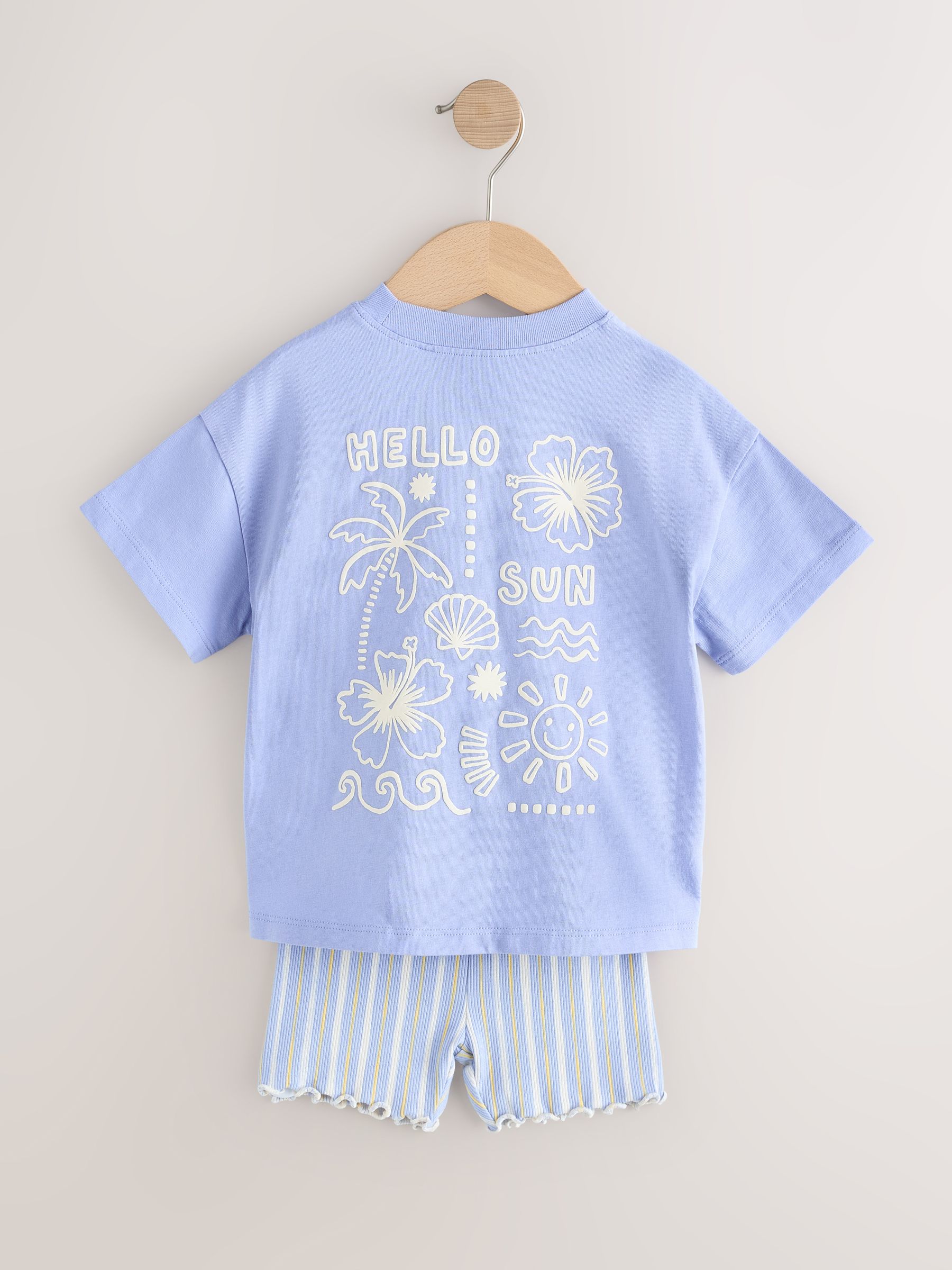 Buy Blue Sunshine Short Sleeve T-Shirt and Cycle Shorts Set (3mths-7yrs ...