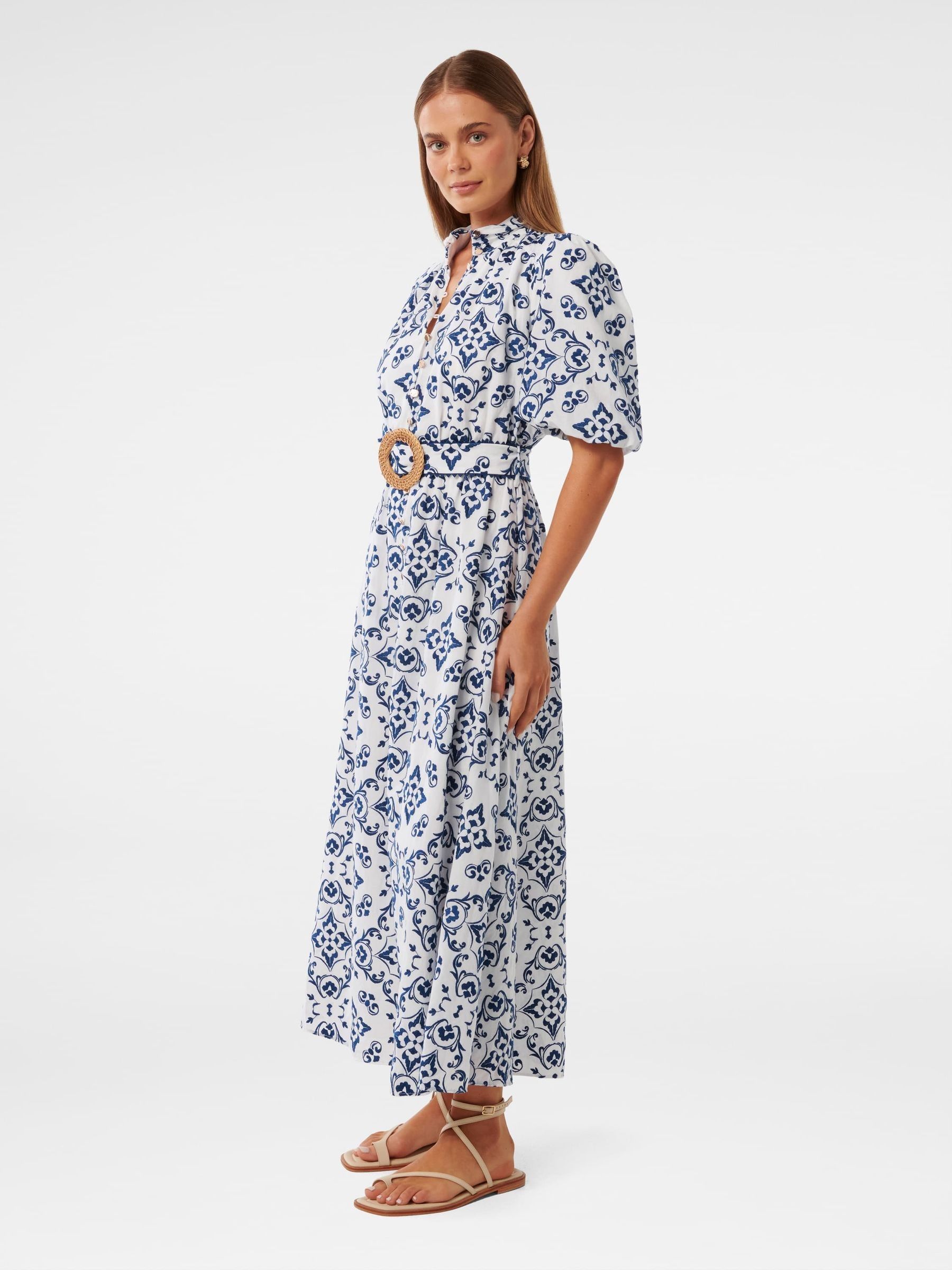 Buy Forever New White Rhiannon Embroidered Midi Dress from the Next UK ...