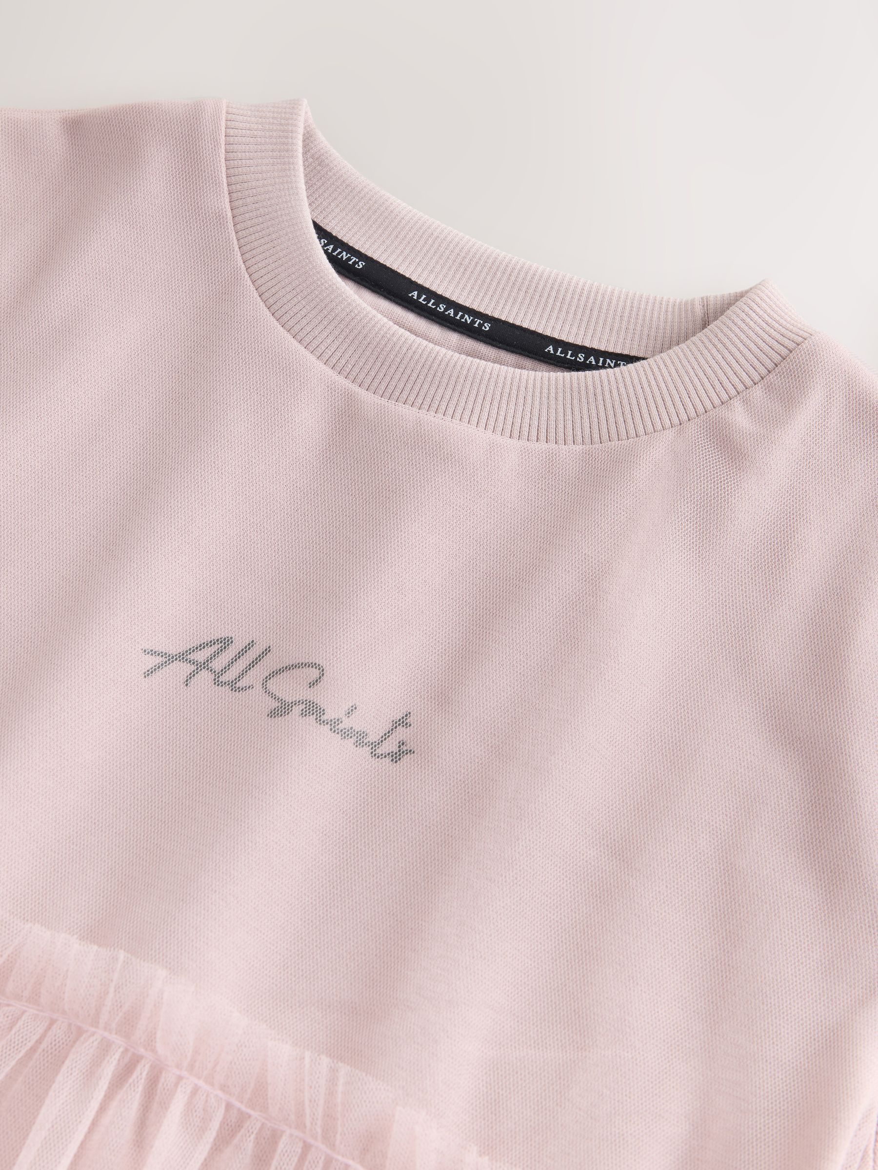 Buy smALLSAINTS Mid Pink Frill Mesh T-Shirt Dress from the Next UK ...