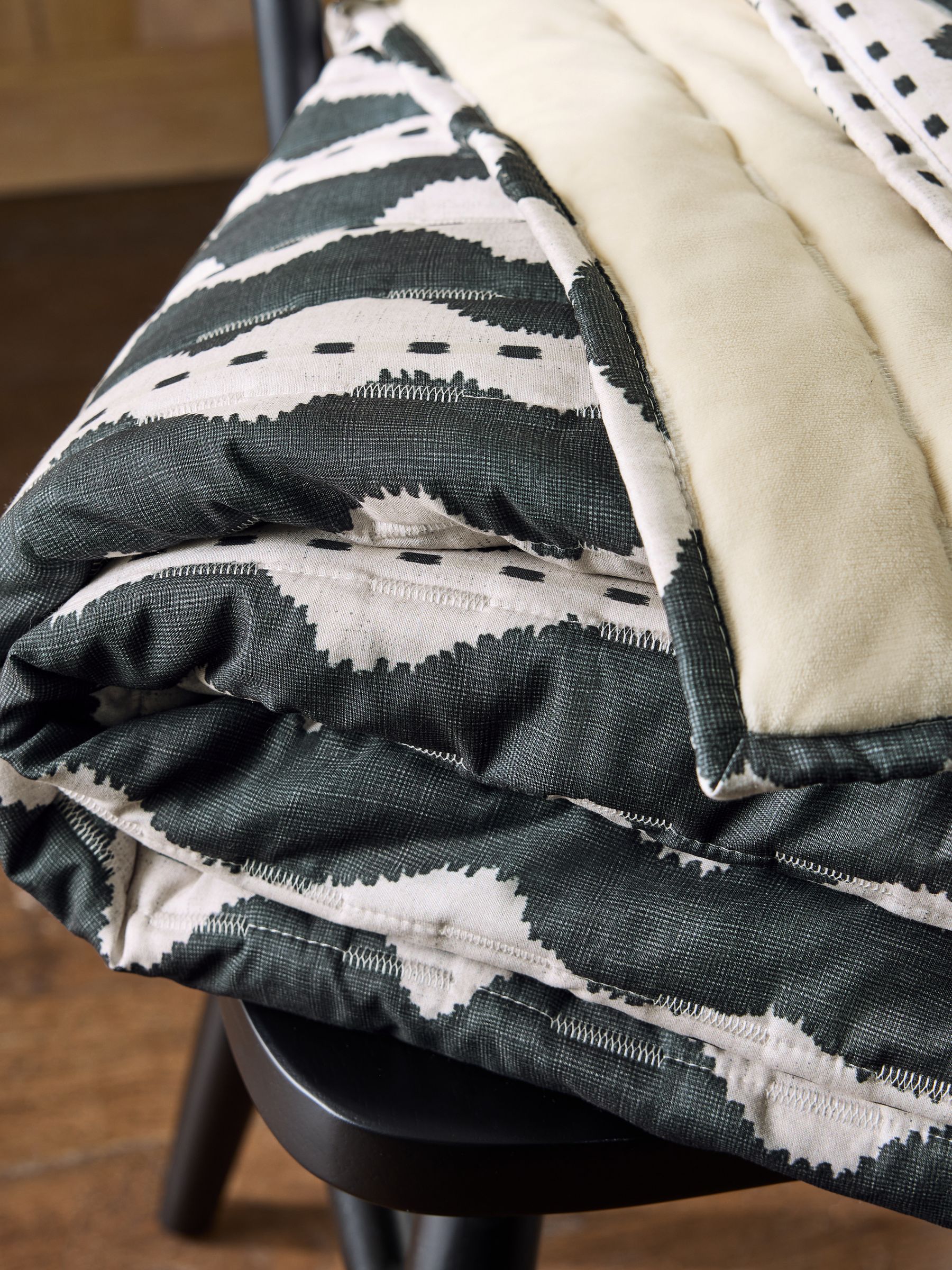 Buy Black/White Abstract Wiggle Stripe Quilted Bedspread from the Next ...