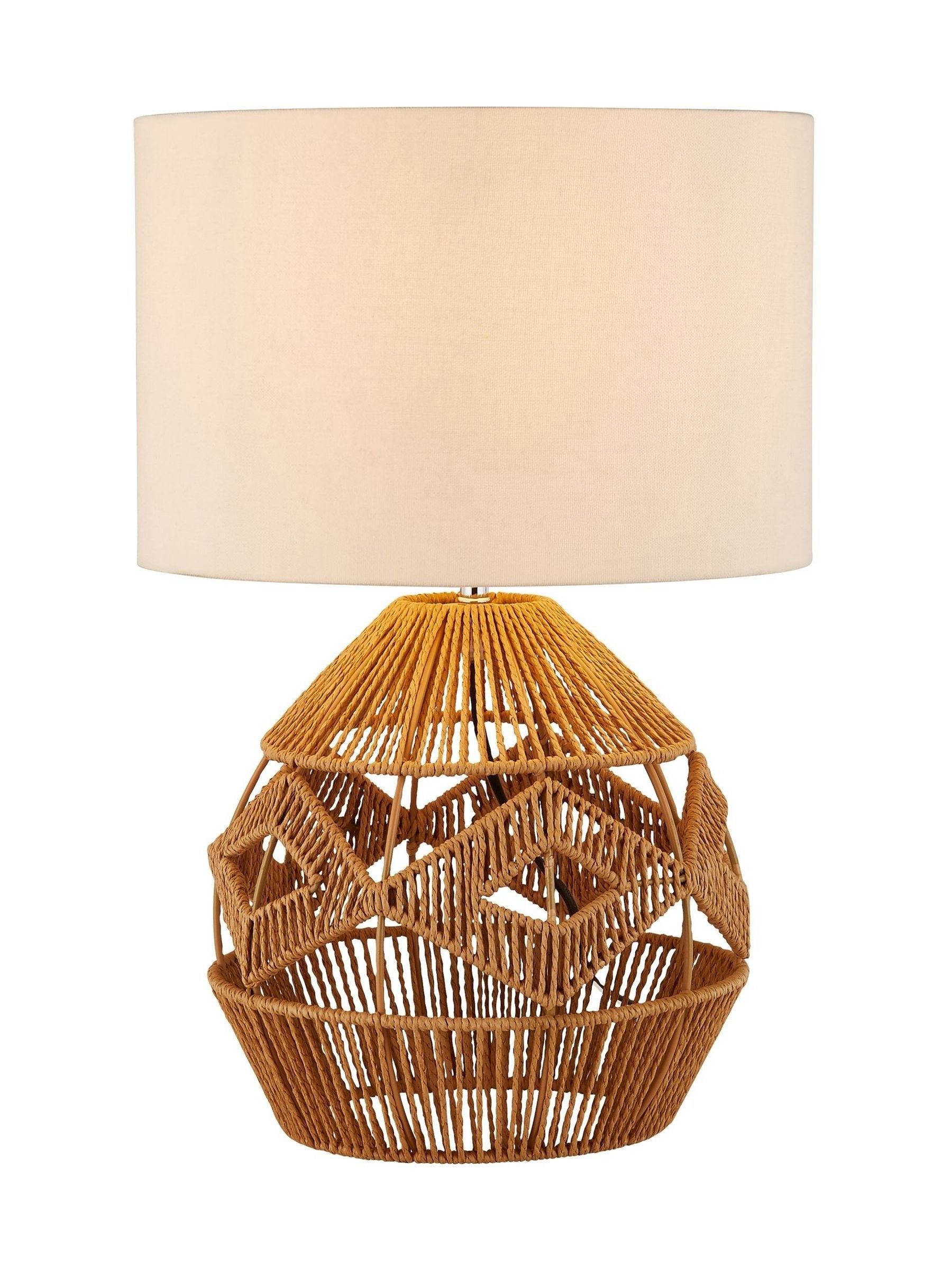 Buy Searchlight Natural/White Kaia Woven Table Lamp from the Next UK ...