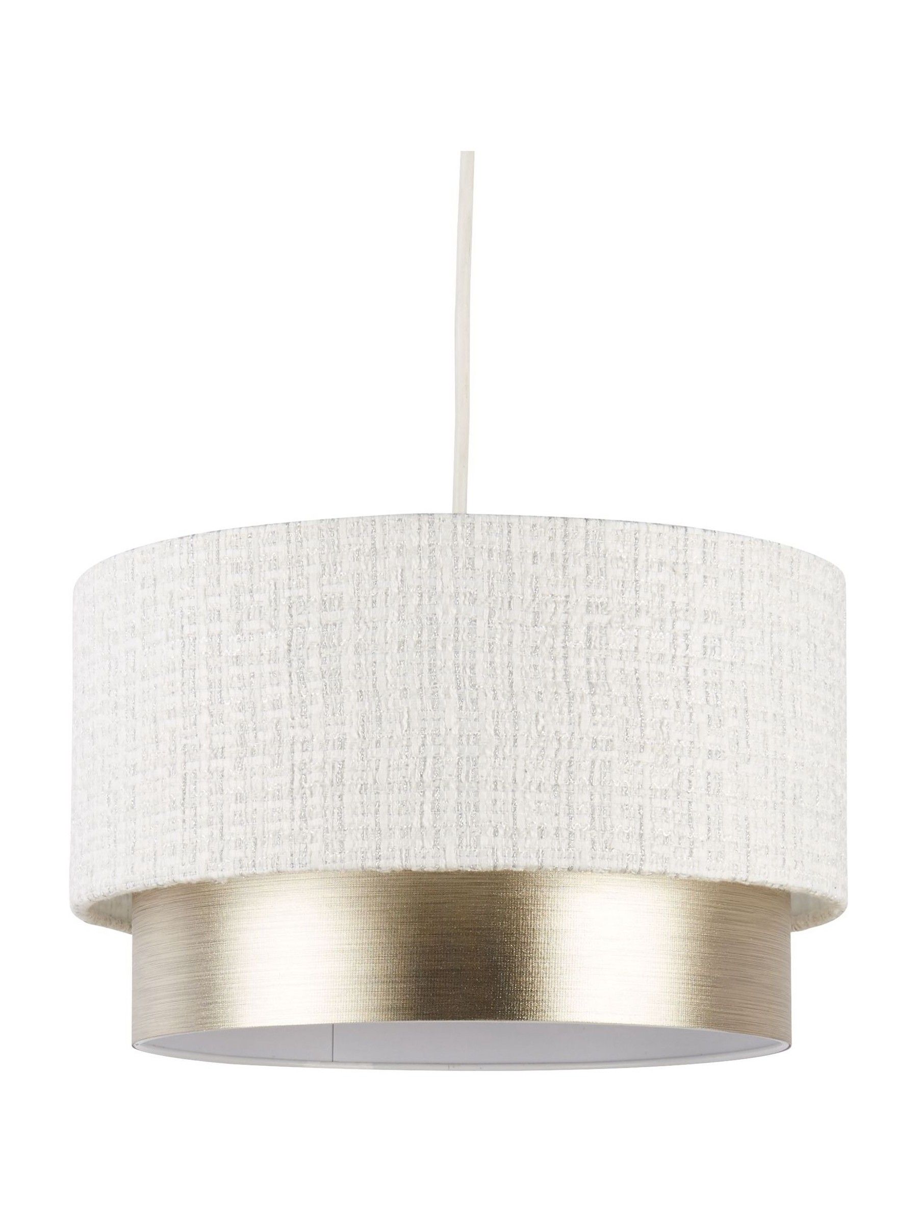 Buy Searchlight White Silver and Champagne Dahlia Two Tier Lampshade ...