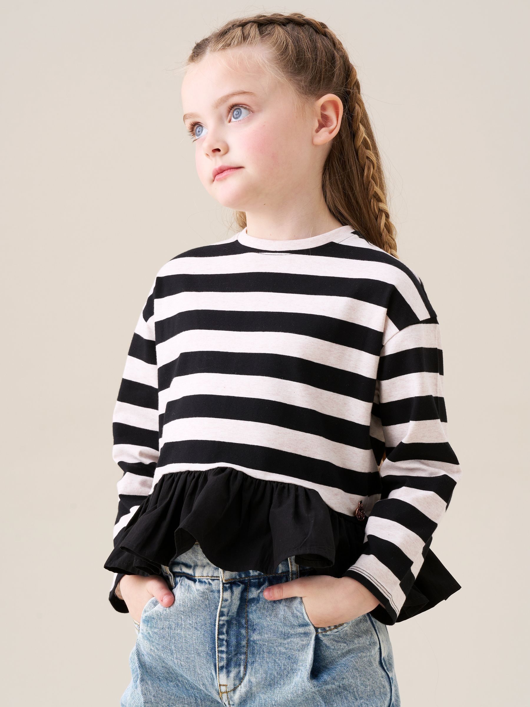 Buy Angel & Rocket Black Marley Stripe Peplum T-Shirt from the Next UK ...