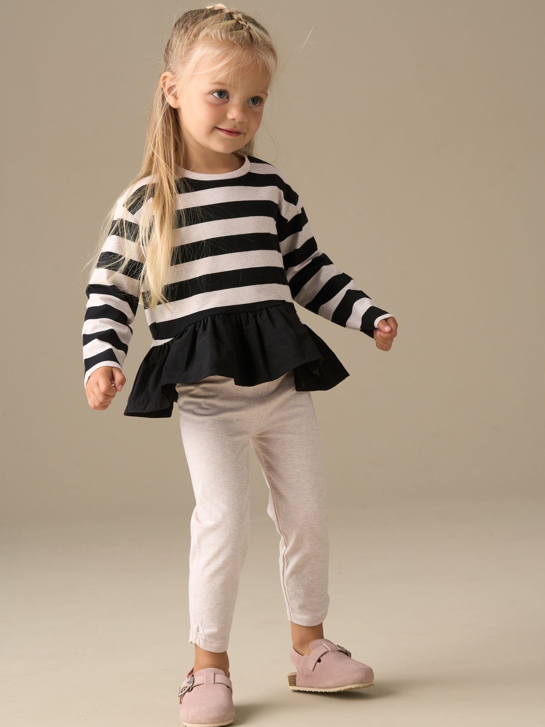 Buy Angel & Rocket Black Marley Stripe Jersey Top And Spot Leggings ...