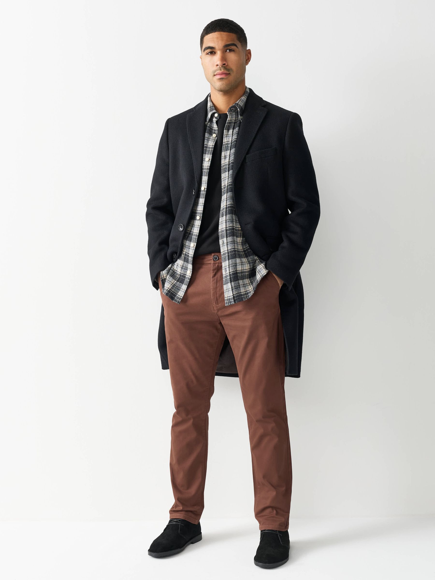 Buy Rust Brown Slim Fit Stretch Chinos Trousers from Next Israel