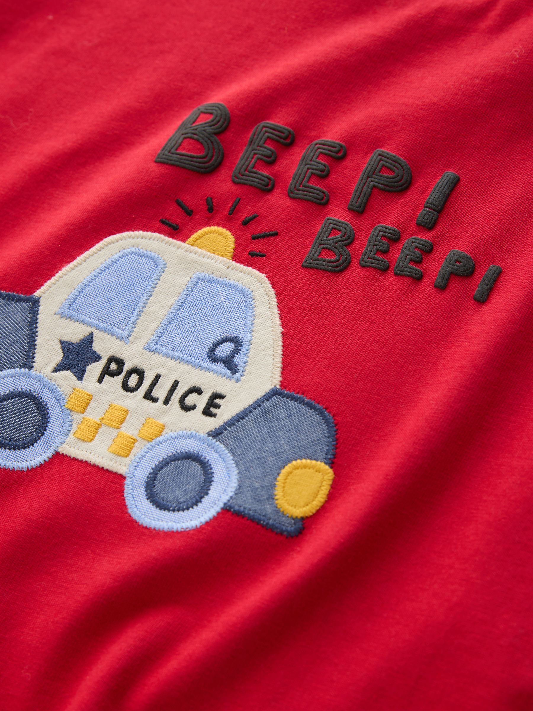 Buy Red Police Car Short Sleeve Appliqué T-Shirt (3mths-7yrs) from Next ...