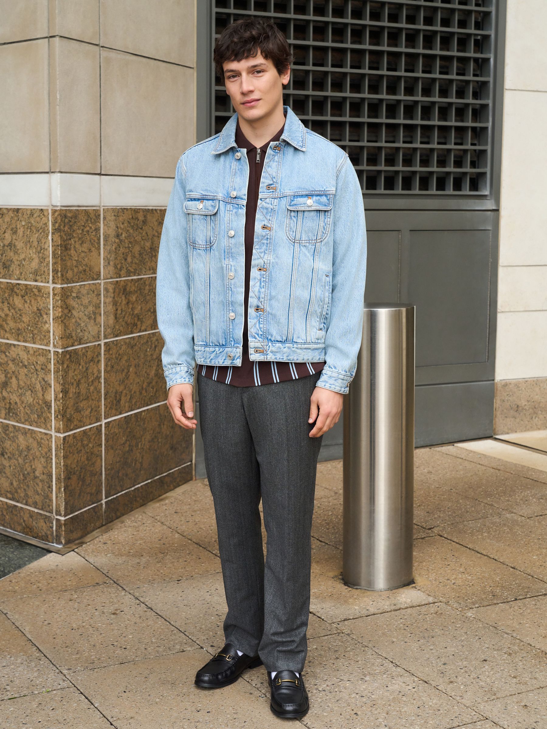 Buy Bleach Wash Denim Button Through Jacket from the Next UK online shop