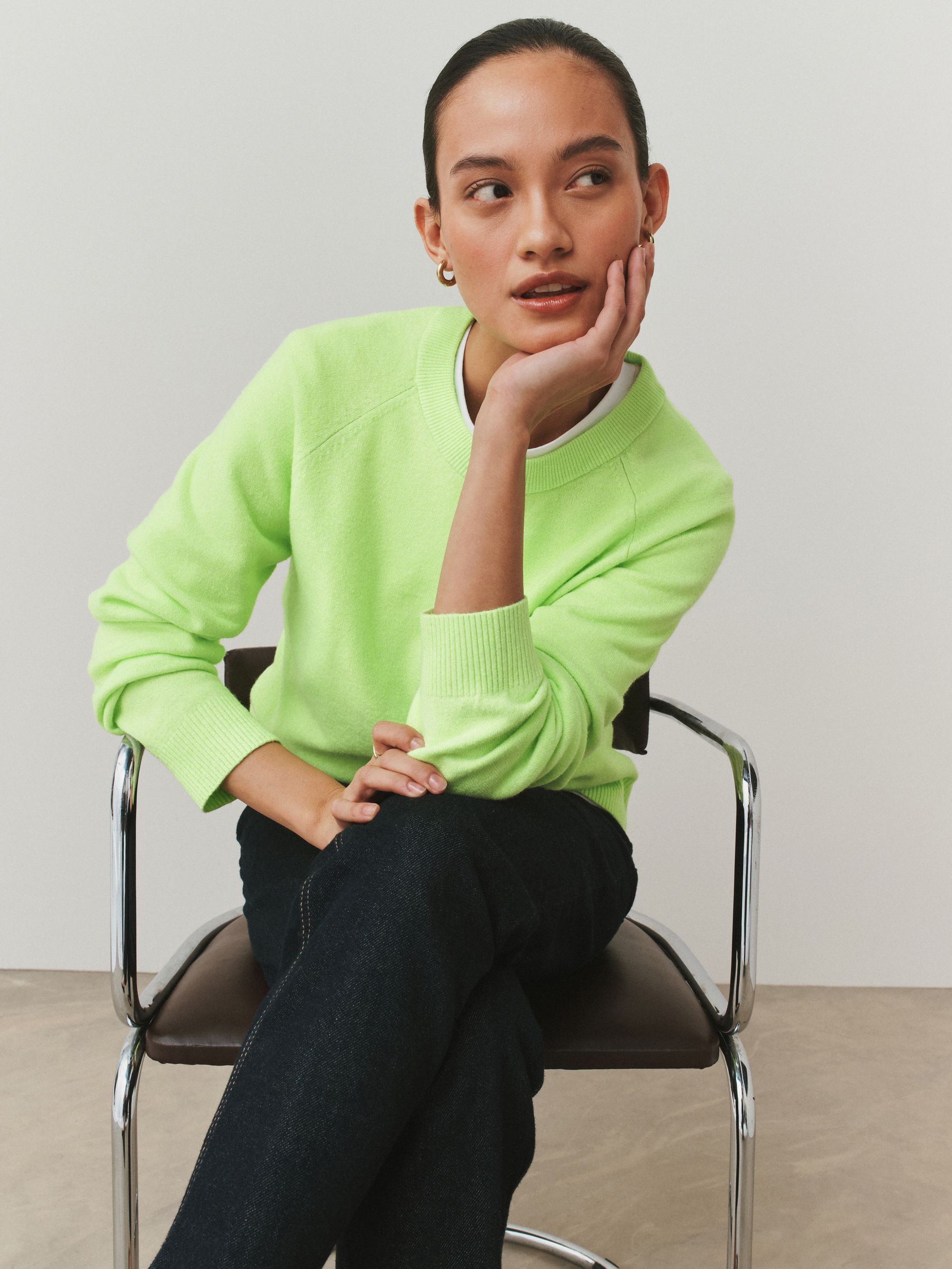 Buy Fluro Green Supersoft Crew Neck Long Sleeve Jumper from Next Saudi ...