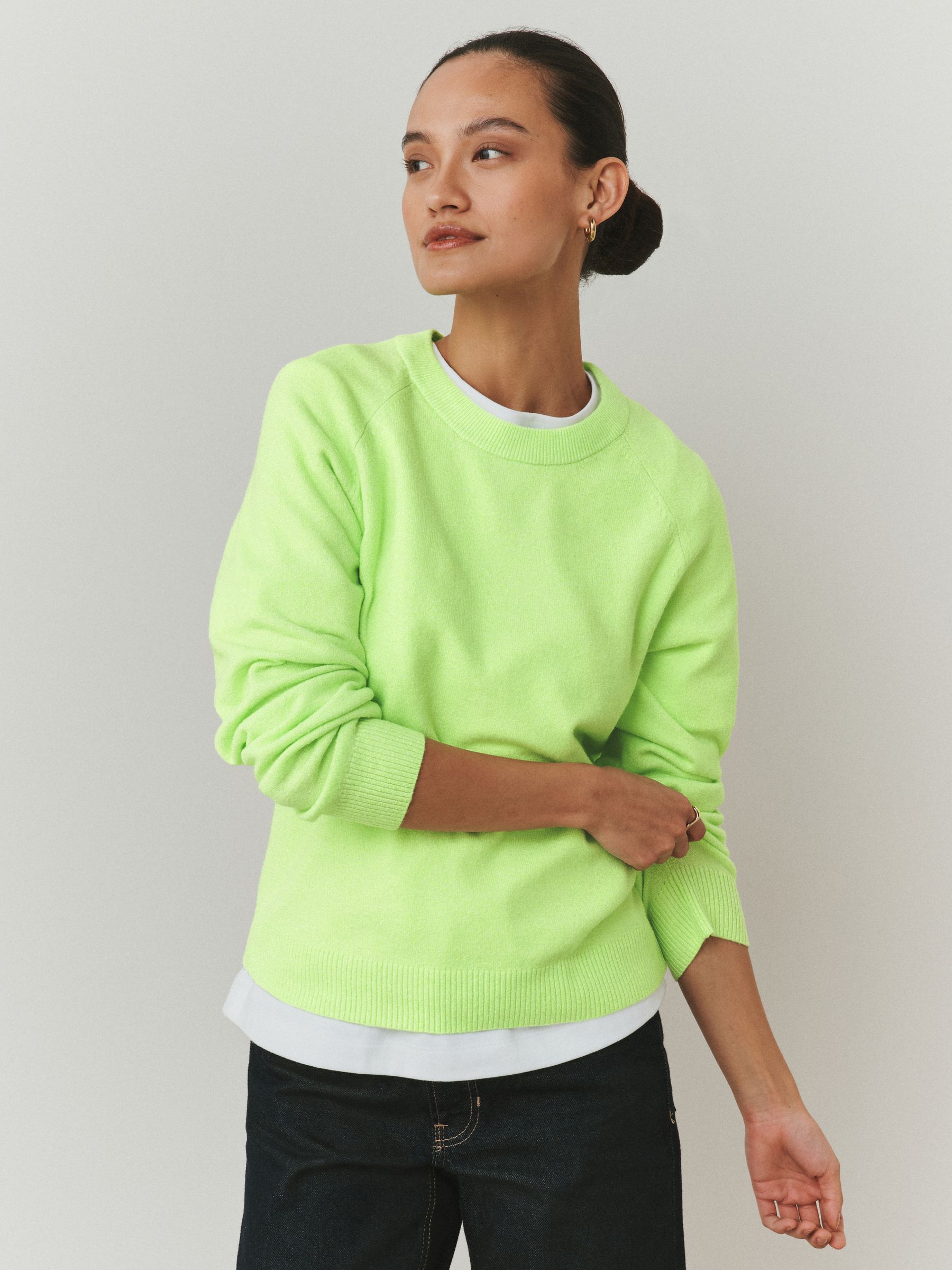 Buy Fluro Green Supersoft Crew Neck Long Sleeve Jumper from Next Australia