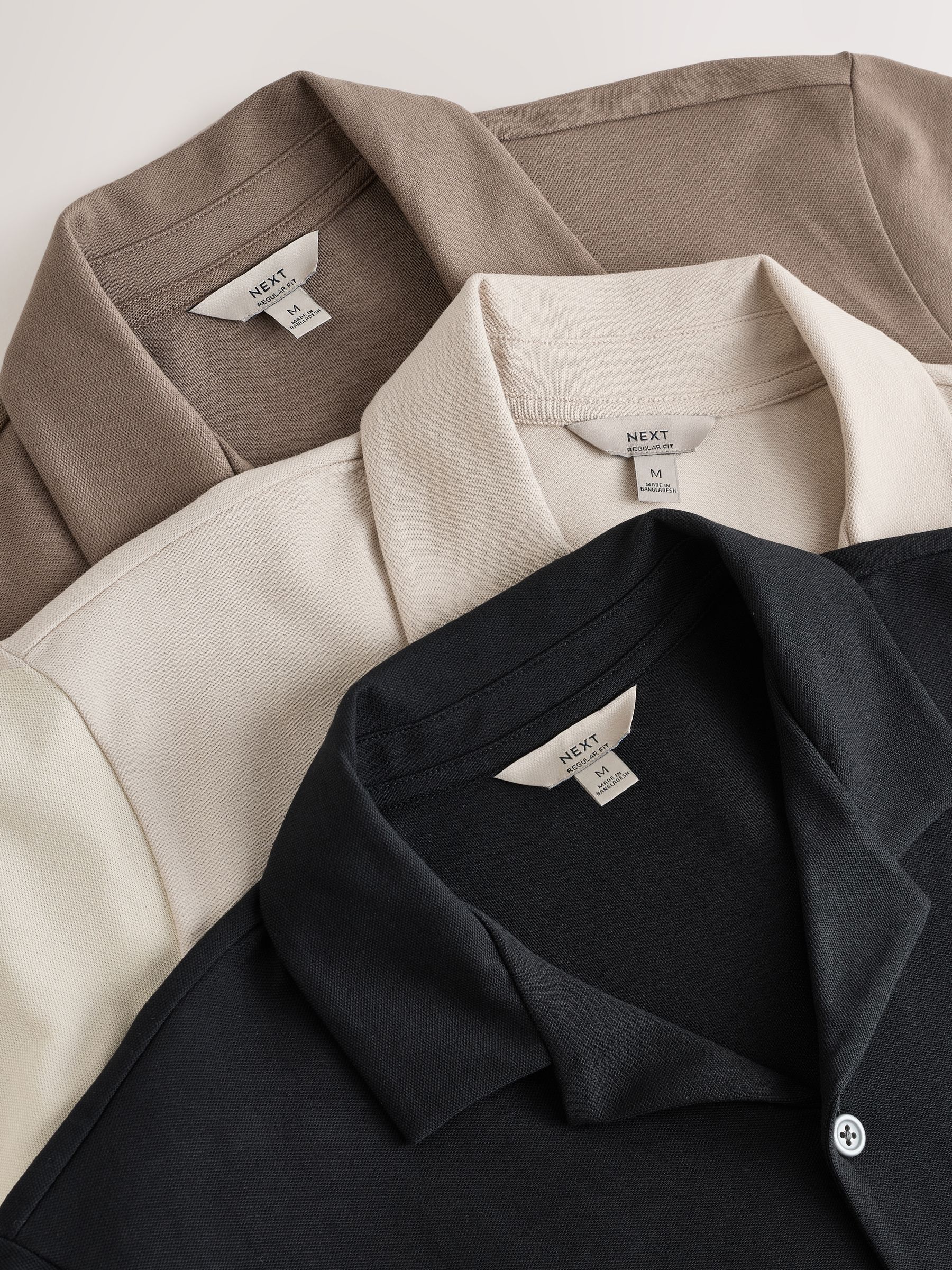 Buy Brown/Black/Neutral Regular Fit Short Sleeve Revere Collar Jersey ...