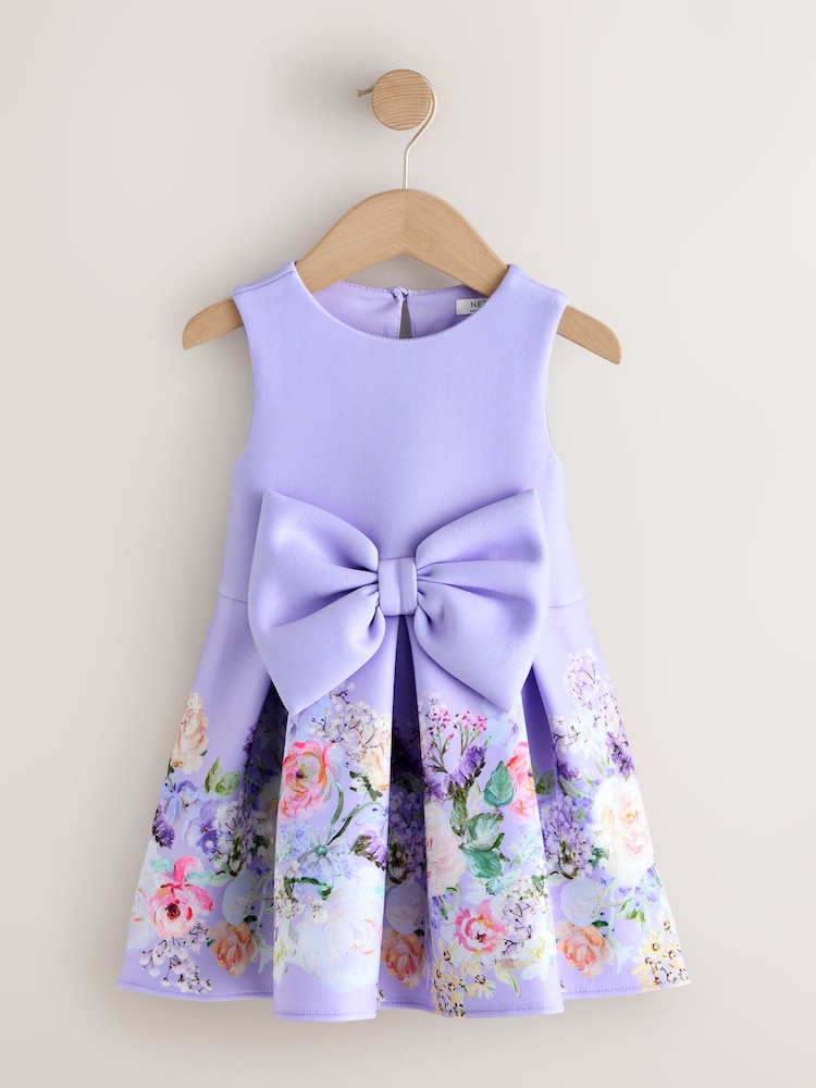 Buy Lilac Floral Scuba Occasion Dress (3mths-7yrs) from Next France