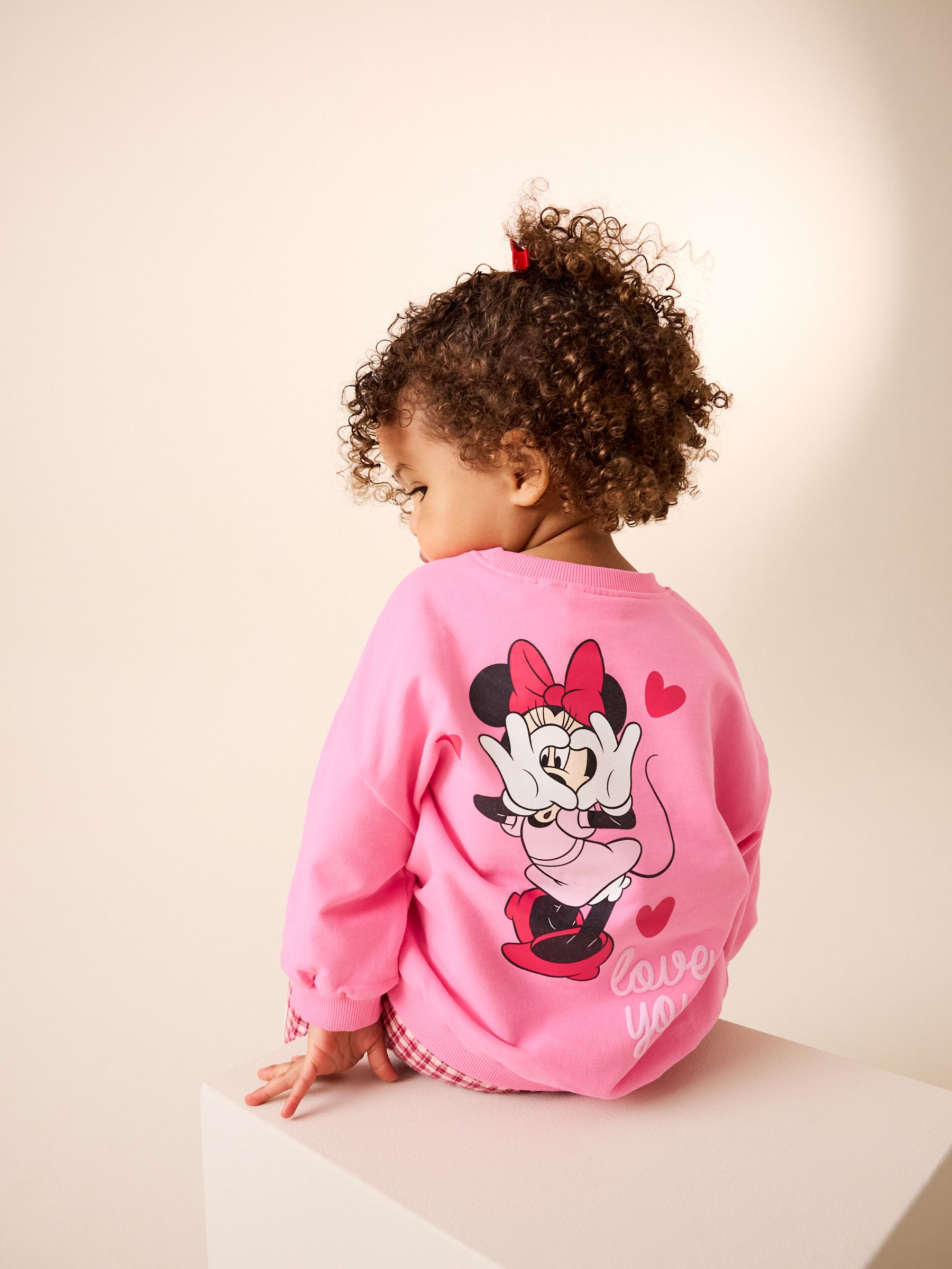 Buy Pink/Red Disney Minnie Mouse Long Sleeve Top and Trousers Set ...