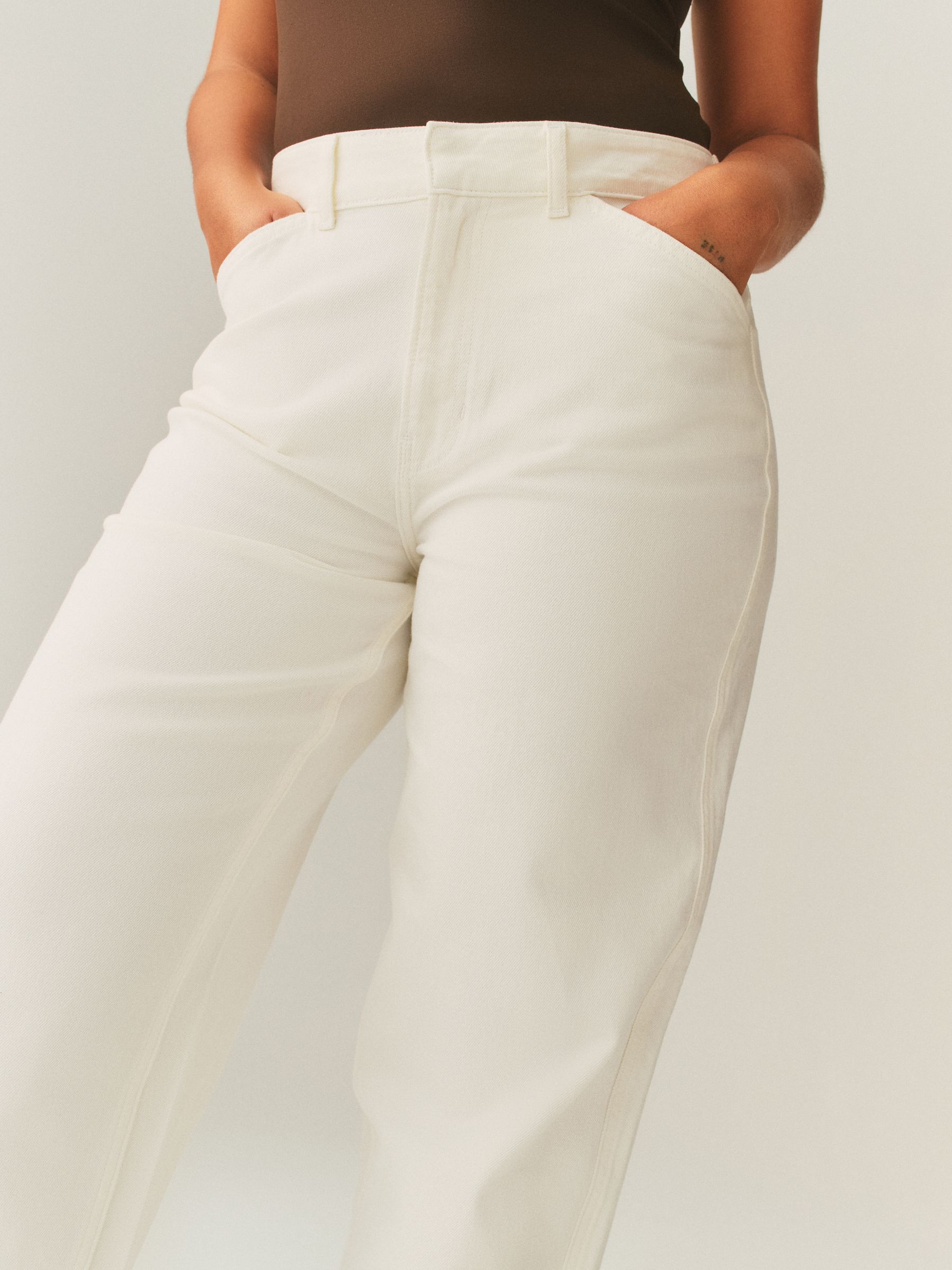 Buy Ecru Hourglass Wide Leg Barrel Denim Jeans from the Next UK online shop