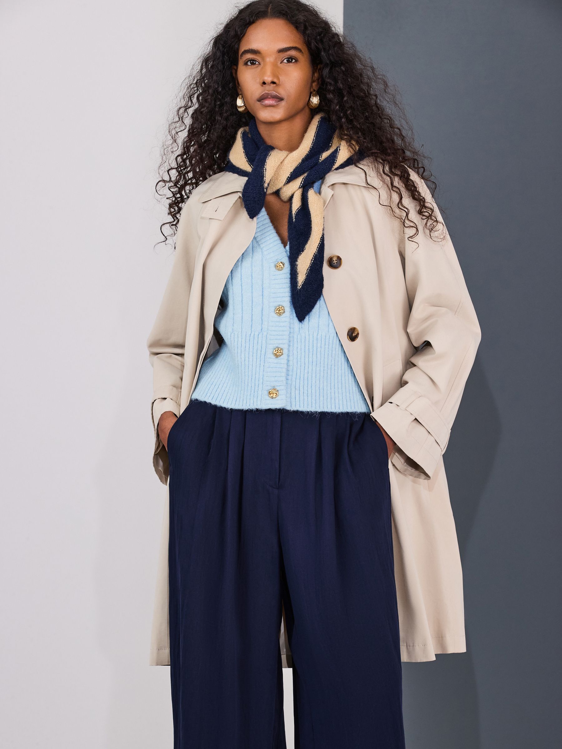 Buy Light Blue Rib Knitted Gold Button Waistcoat With Wool from Next ...