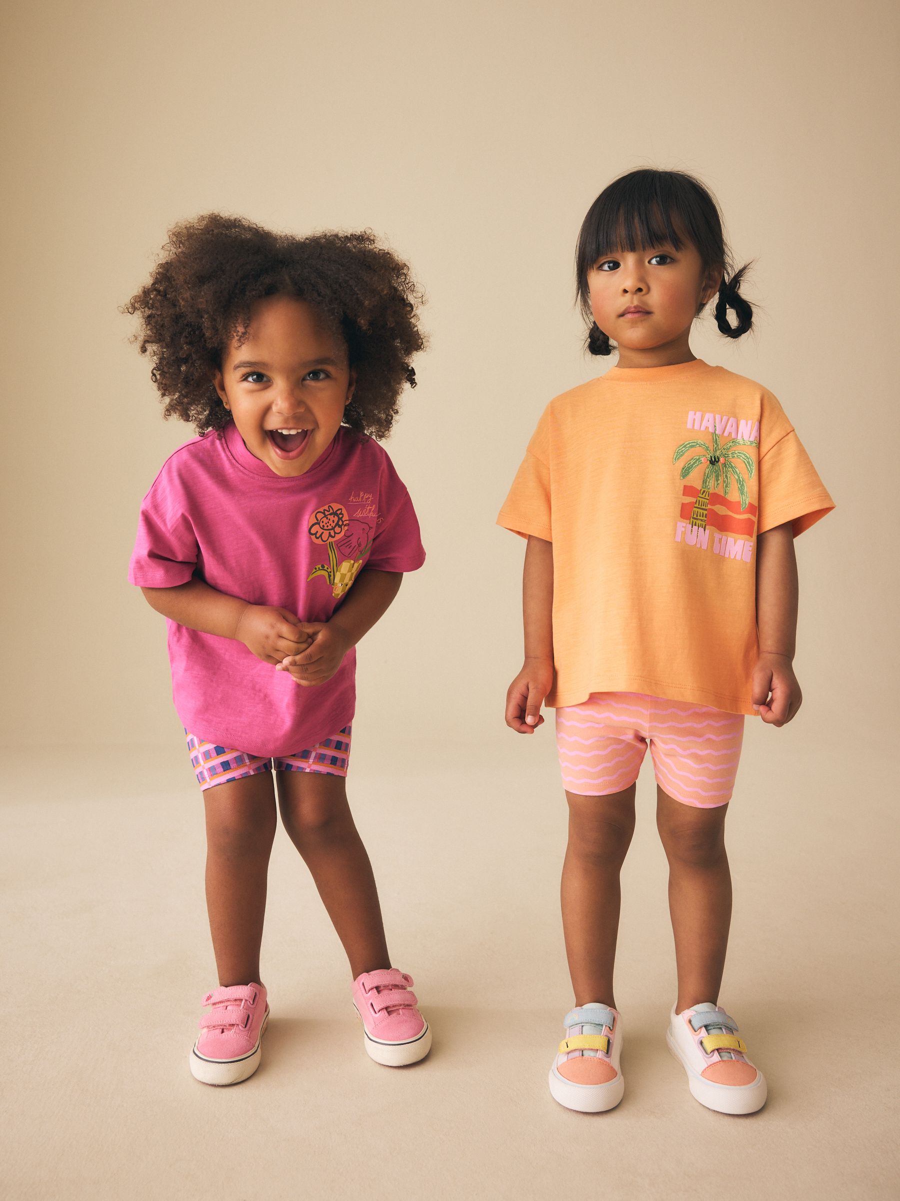 Buy Pink/Orange Top & Cycle Shorts Set 2 Pack (3mths-7yrs) from Next USA