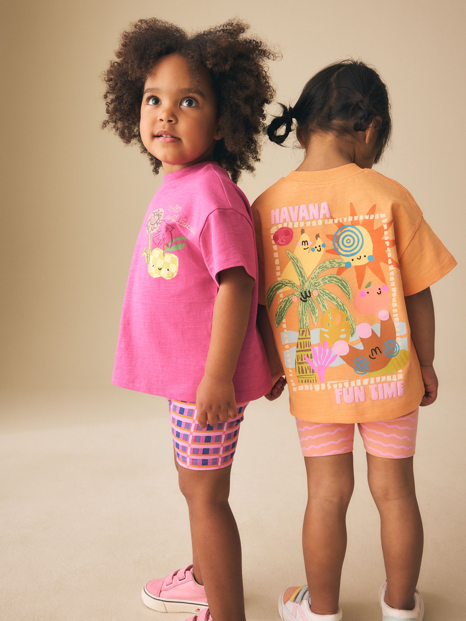 Buy Pink/Orange Top & Cycle Shorts Set 2 Pack (3mths-7yrs) from Next USA