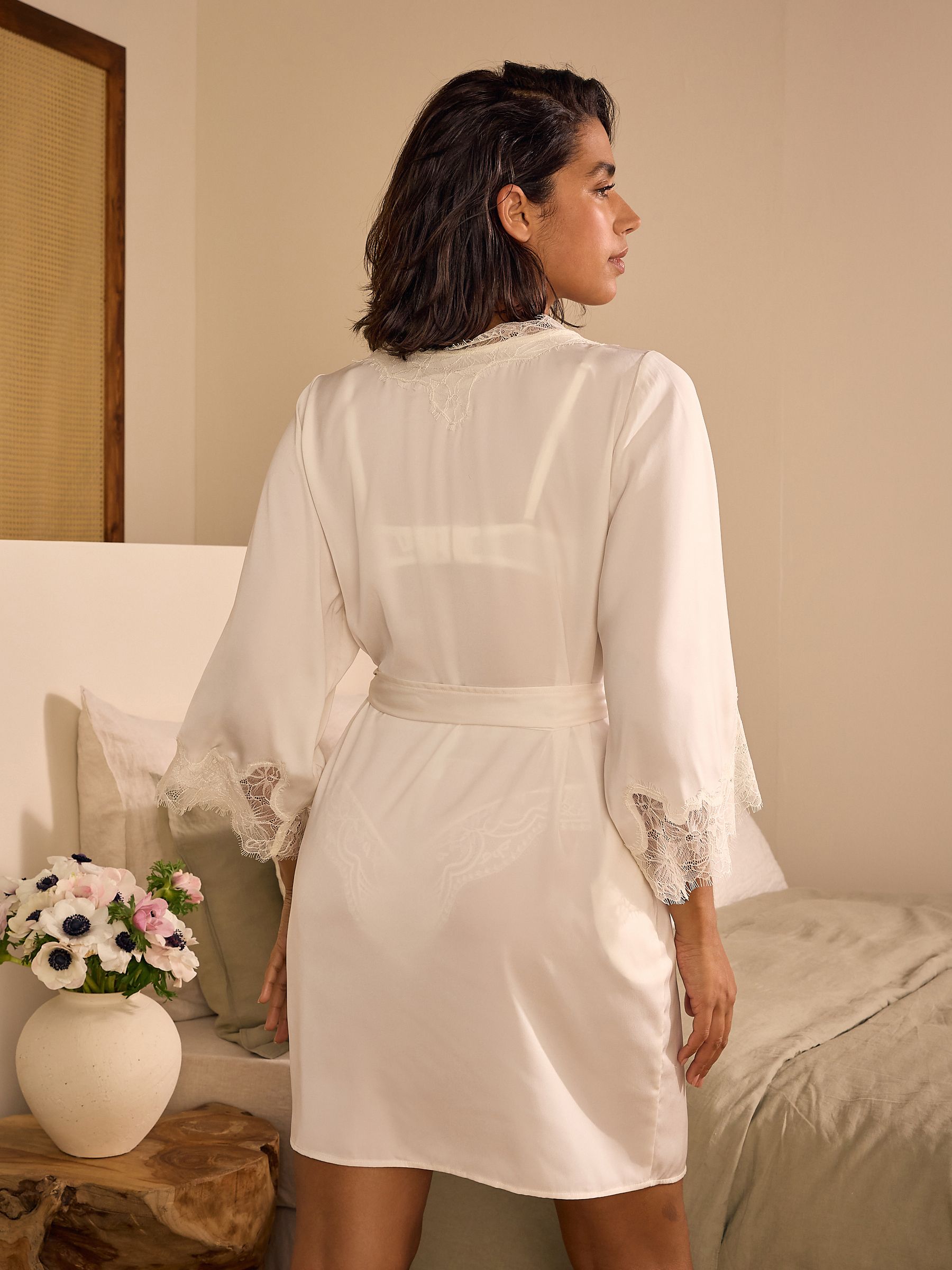 Buy B by Ted Baker Ecru Satin Lace Bridal Robe from Next Malta