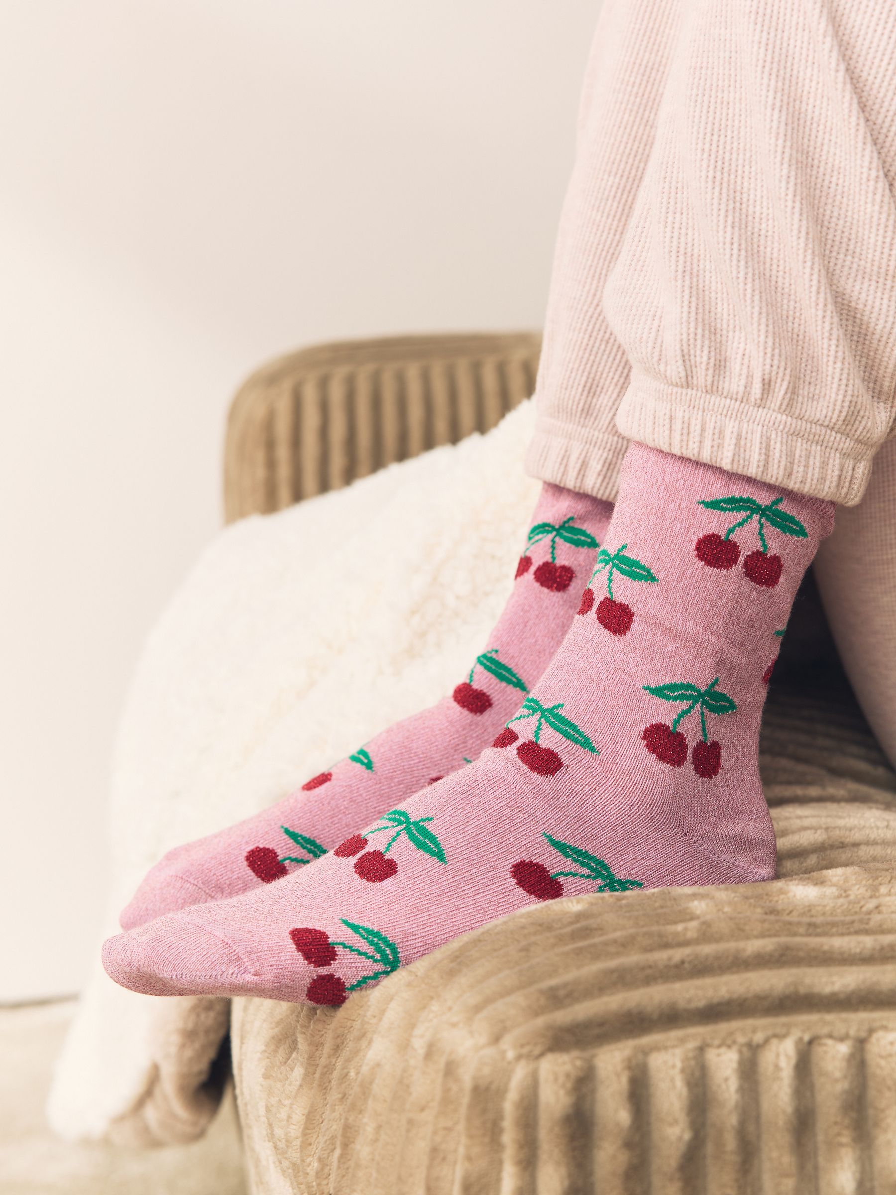 Buy Sparkle Cherries - 1 Pack Ankle Socks in a Gift Box from Next ...