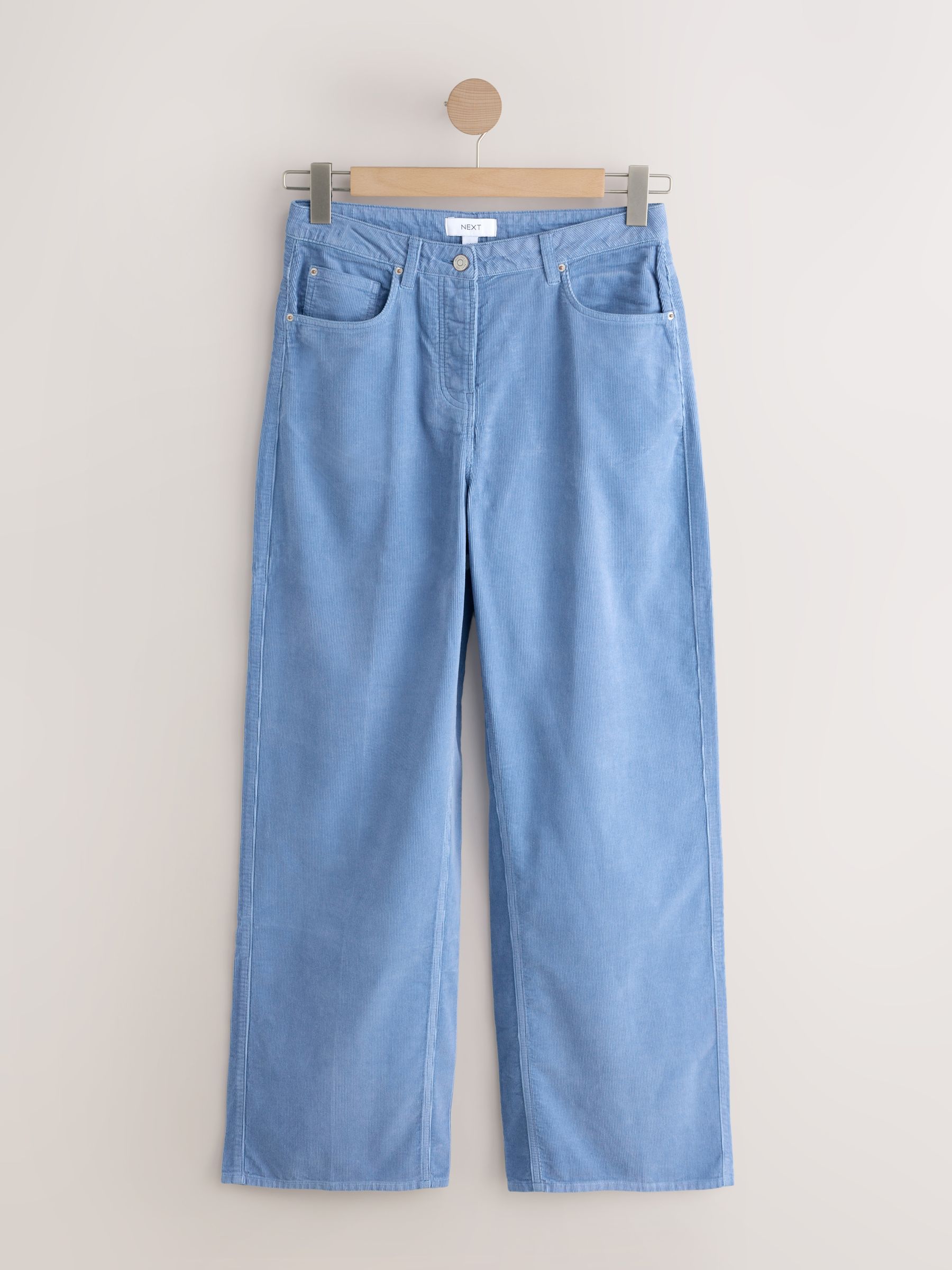 Buy Light Blue Cord Wide Leg Trousers from the Next UK online shop