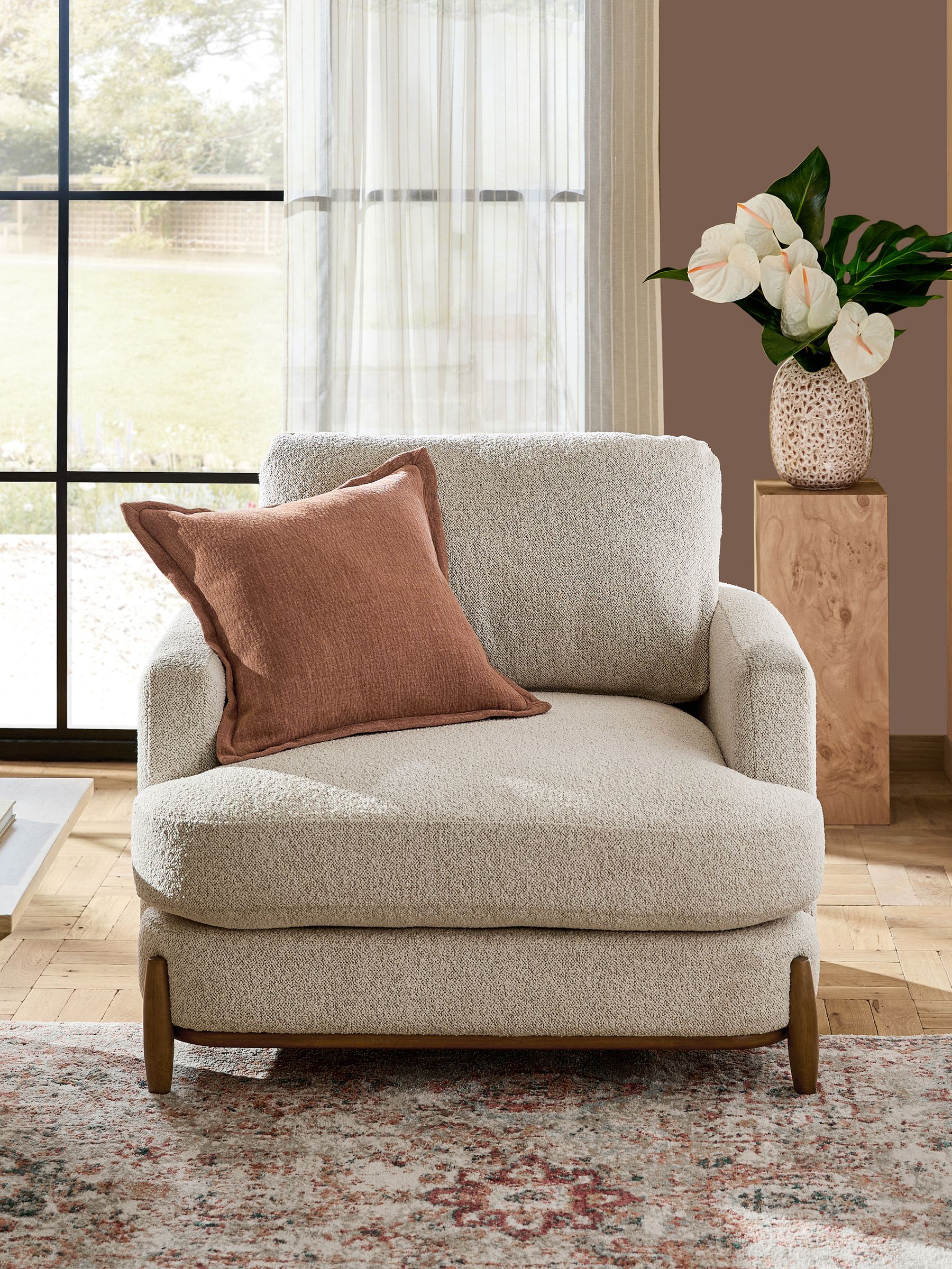 Buy Casual Boucle Light Natural Ellison Snuggle Chair from Next Ireland