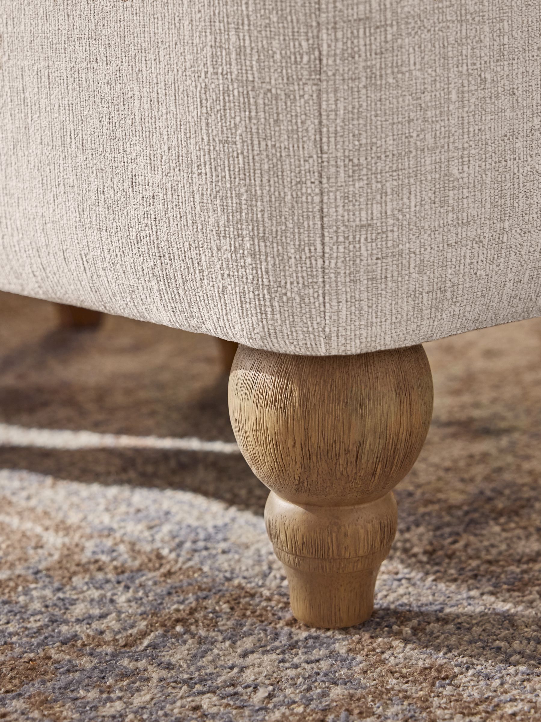 Buy Buttoned Tweedy Plain Light Natural Albury Small Storage Footstool ...
