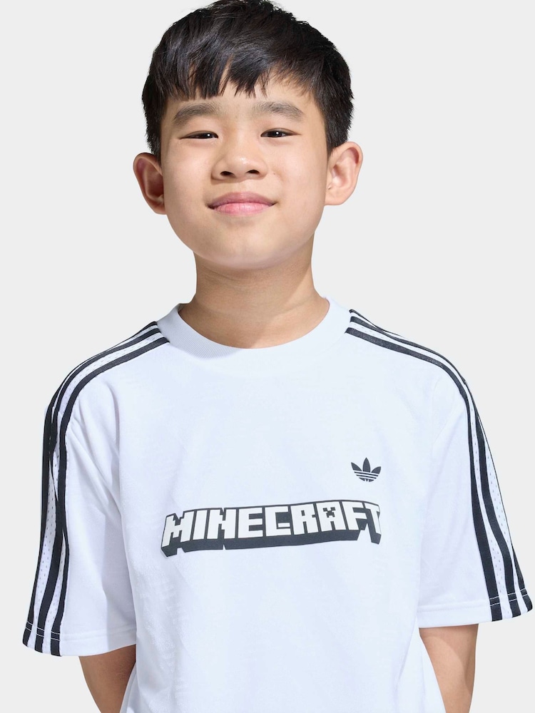 Buy adidas Originals White Minecraft Jaqard T-Shirt Jersey from Next ...