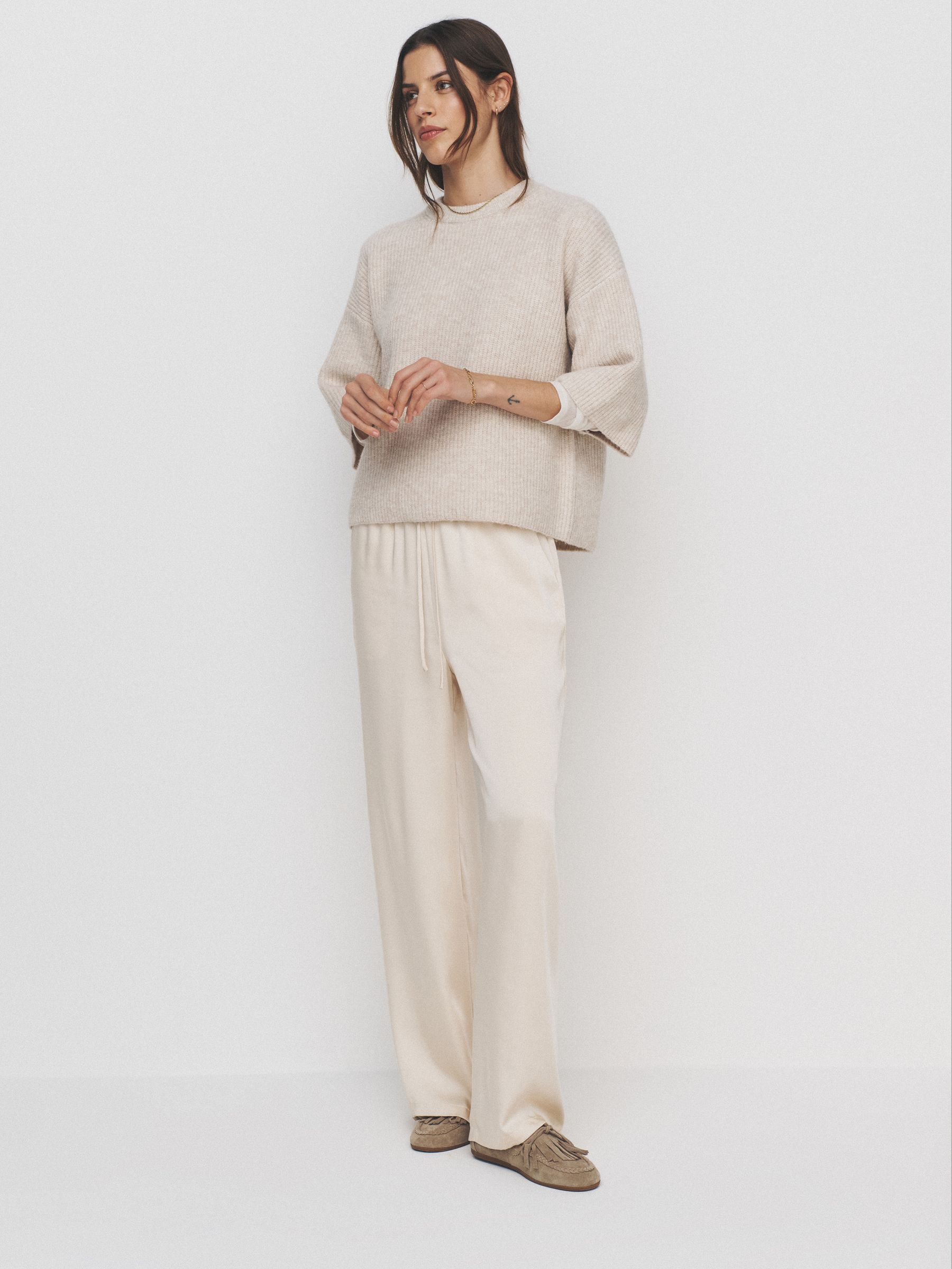 Buy The Set 2 Pack Chunky Ribbed Knitted T-Shirts With Wool from Next ...