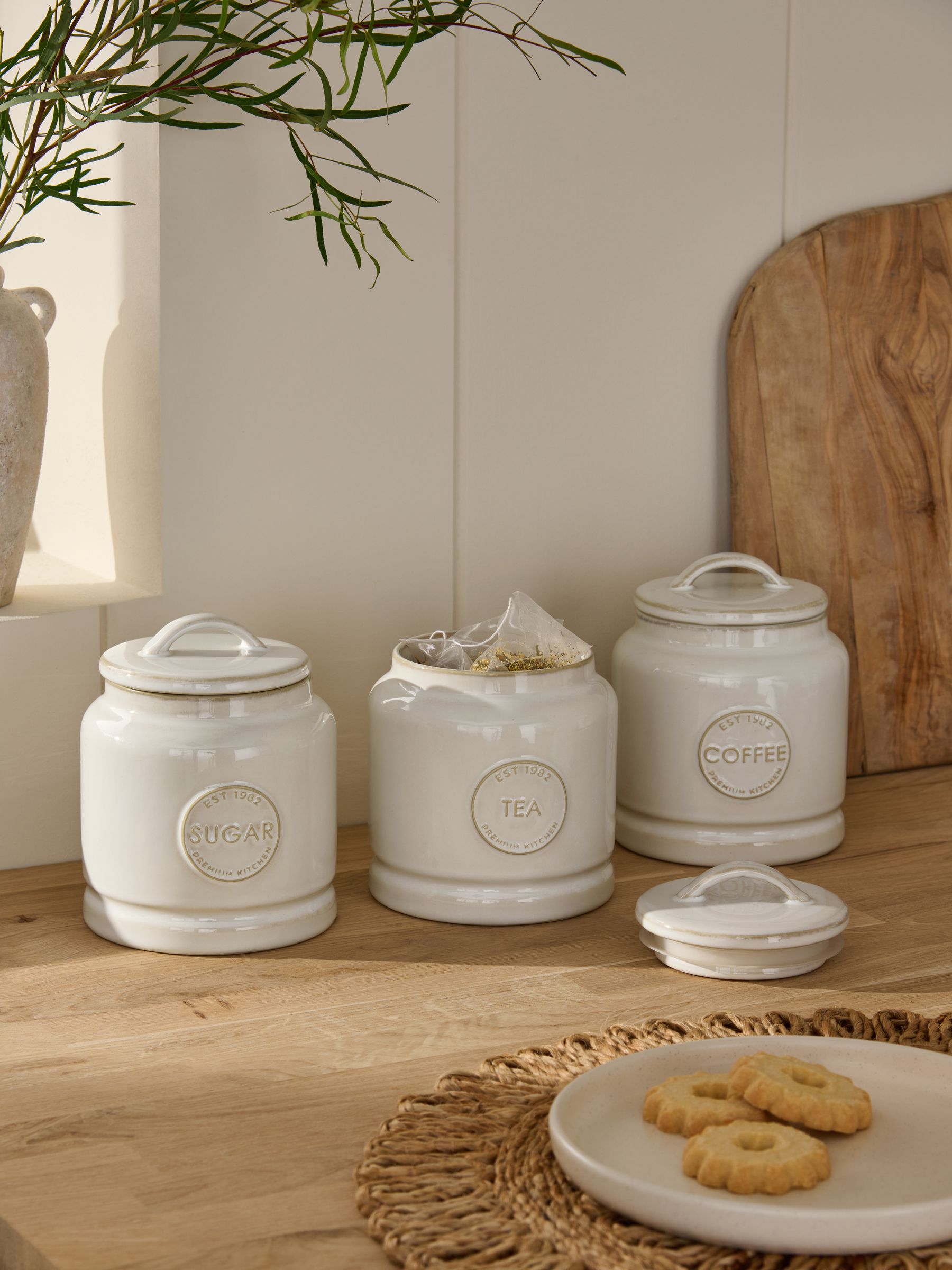 Buy White Country Badge Set of 3 Storage Jars from the Next UK online shop