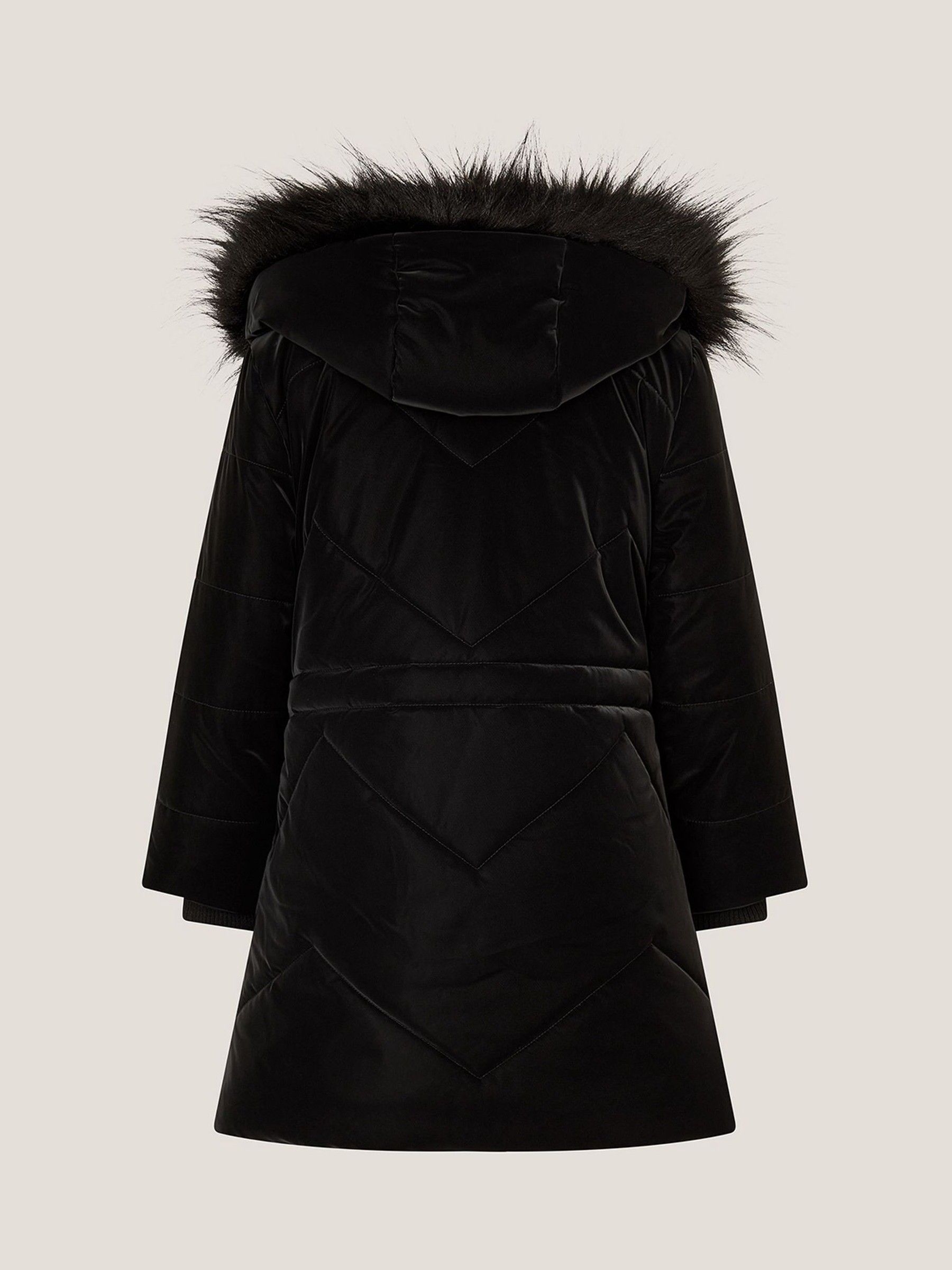 Buy Monsoon Black Faux Fur Hood Padded Coat from Next USA