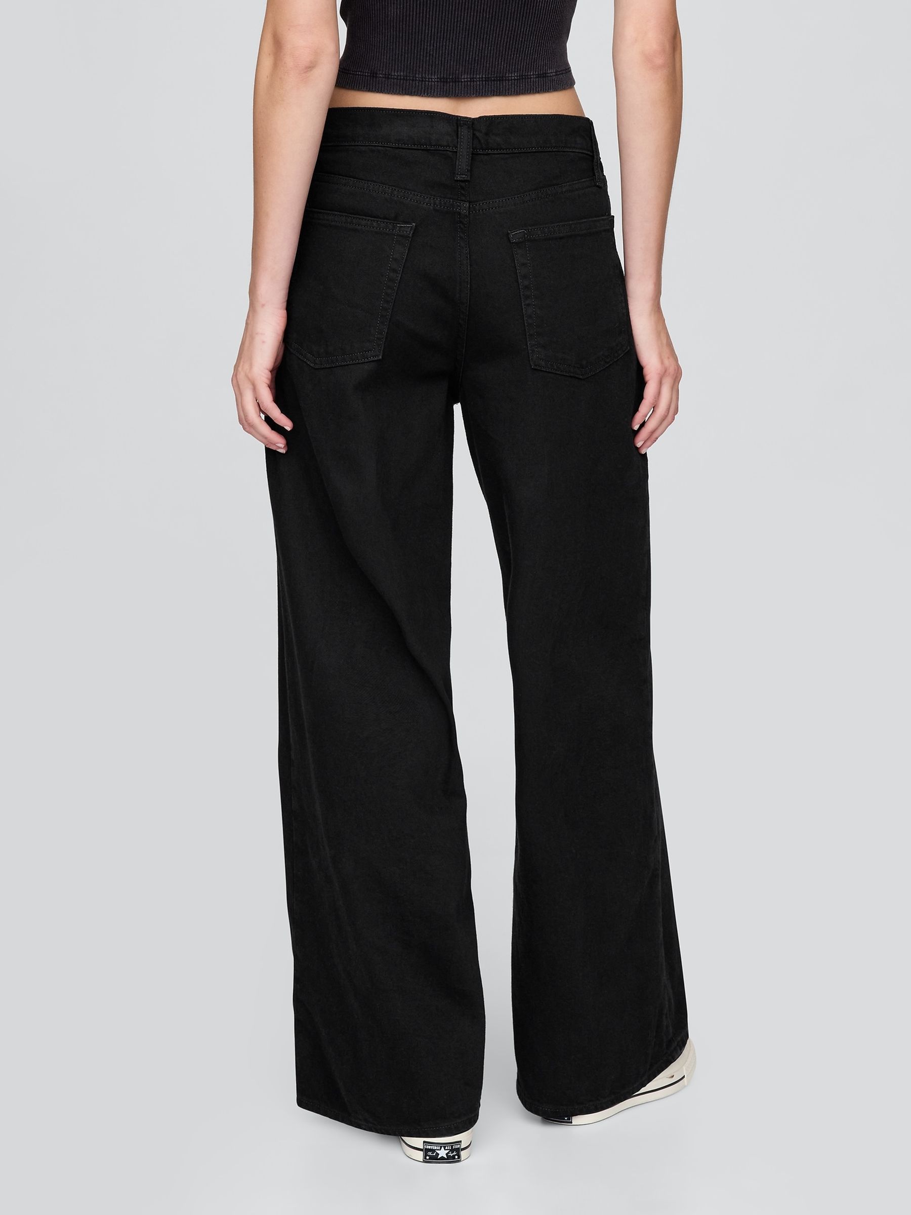 Buy Gap Black Mid Rise Ultra Soft Baggy Jeans from the Next UK online shop