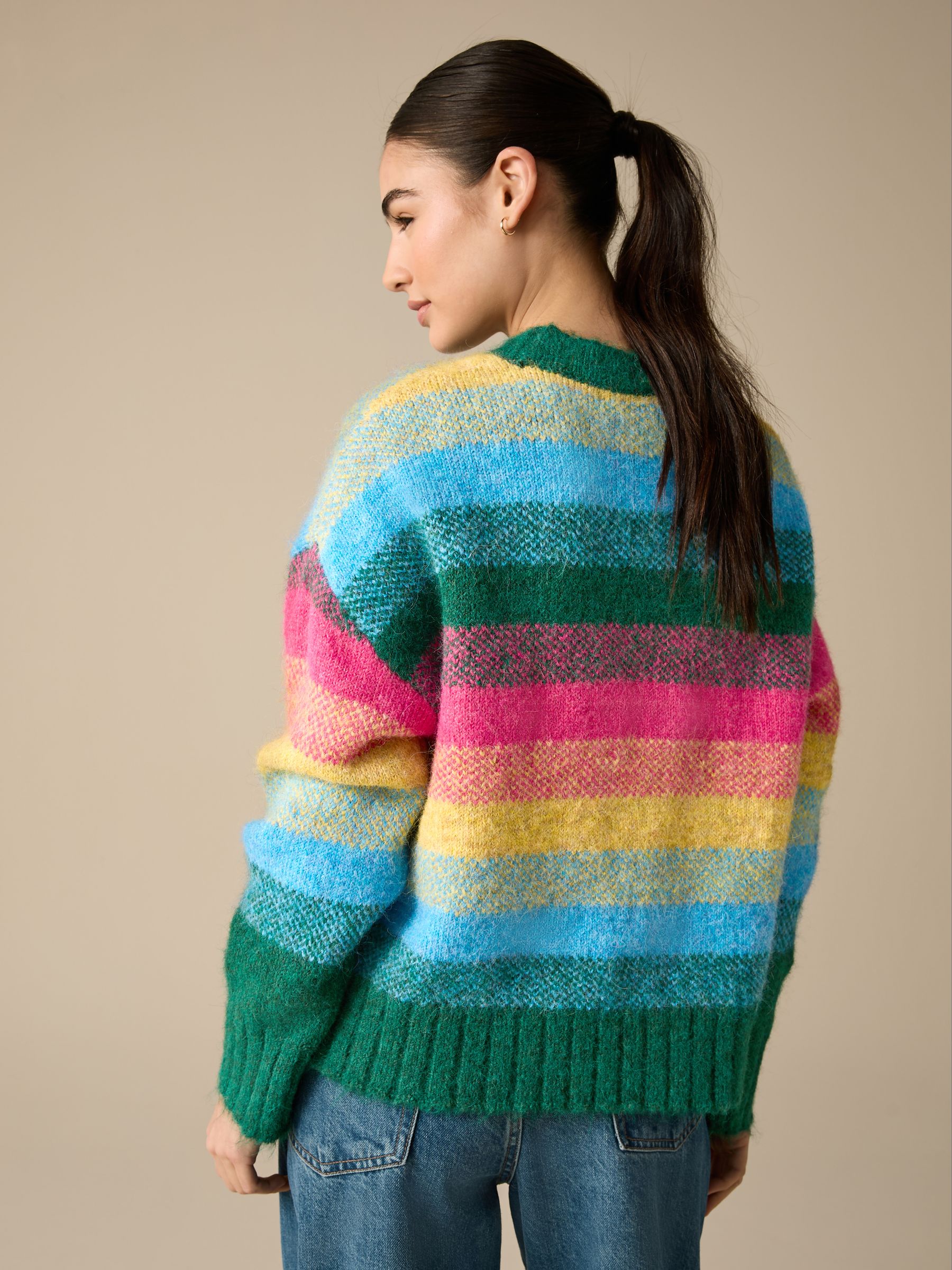 Buy Rainbow Stripe Crew Neck Jumper With Alpaca from the Next UK online ...