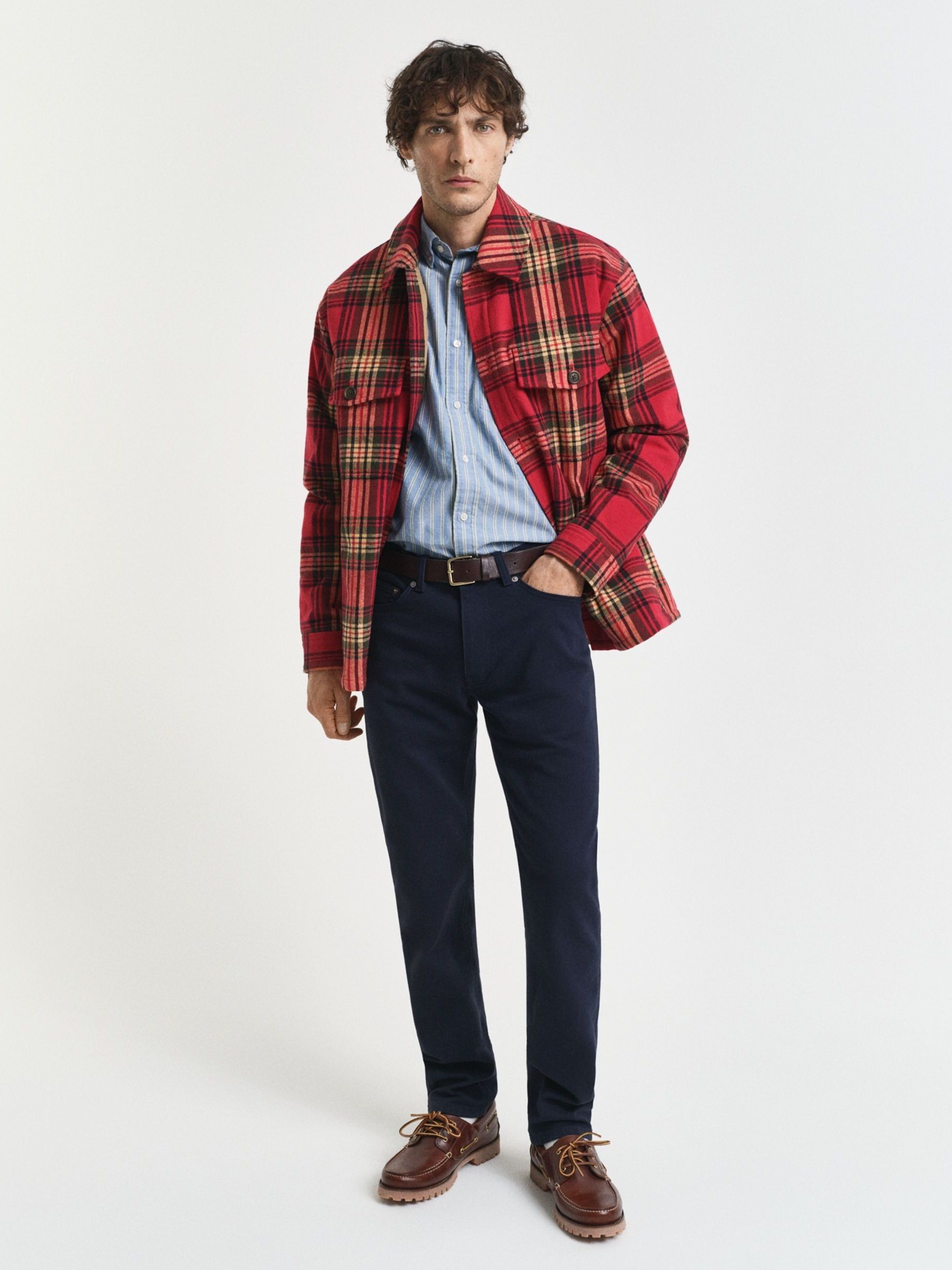 Buy GANT Blue Regular Fit Soft Twill Stretch Cotton Jeans from the Next ...