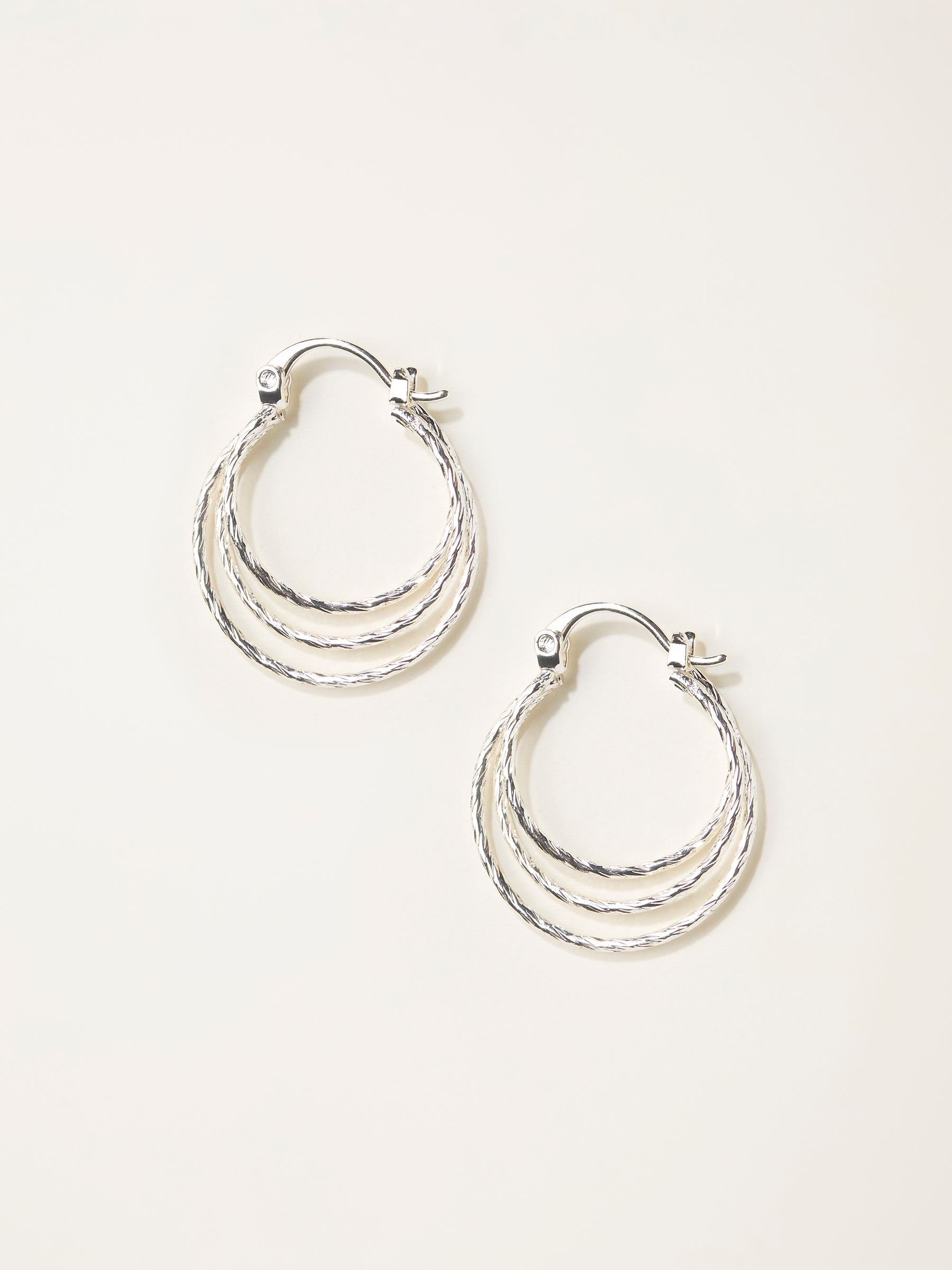 Buy FatFace Silver Tone Large Multi Hoop Earrings from the Next UK ...