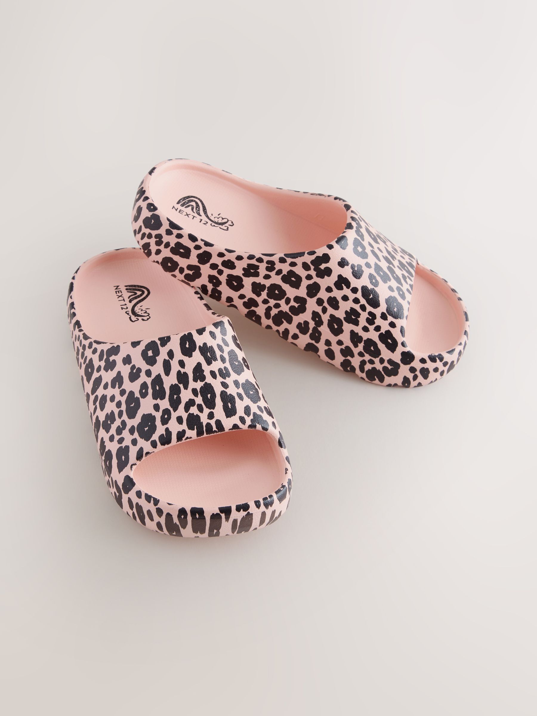 Buy Pink Leopard Print Sliders from Next Kuwait