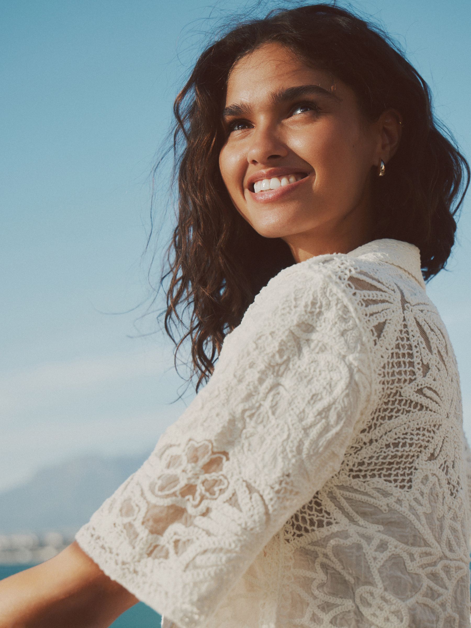 Buy Ecru Crochet Short Sleeve Shirt from Next Ireland